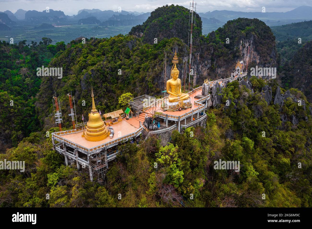 Aerial view of Wat Tham Suea or Tiger Cave Temple in Krabi, Thailand ...
