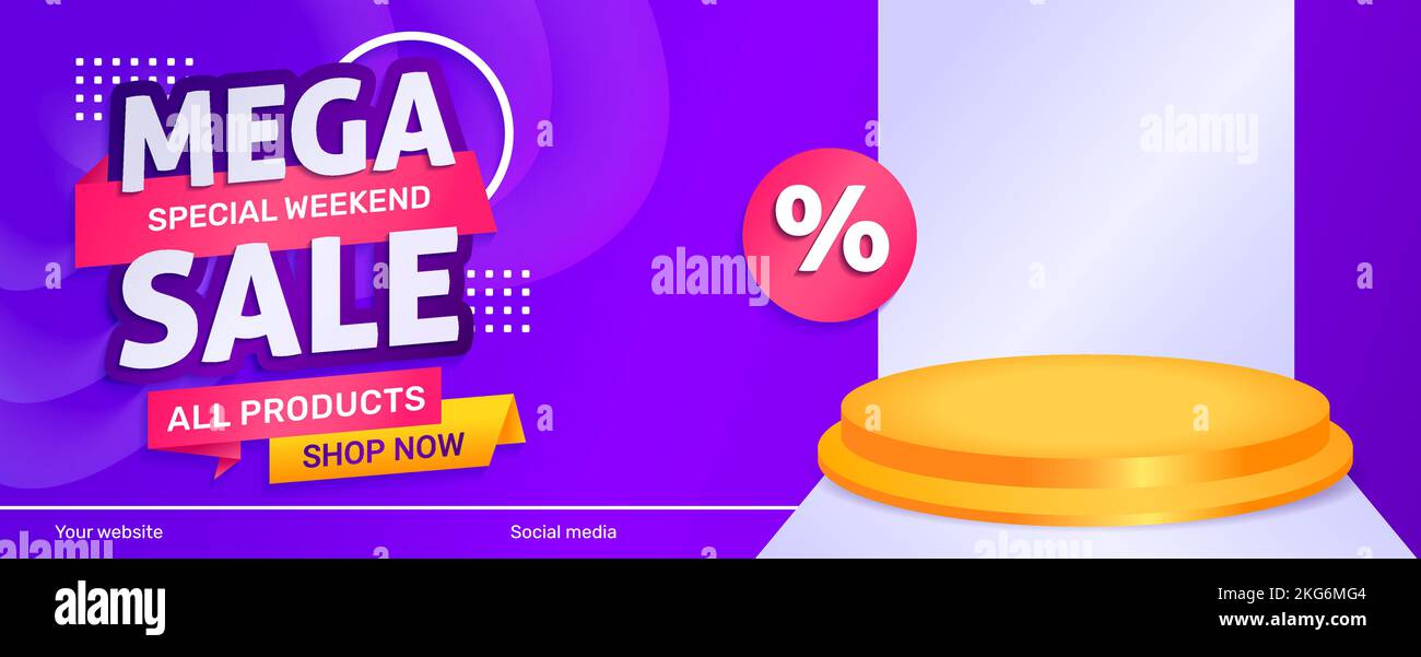 A mega sale banner composition with an abstract vector purple gradient ...