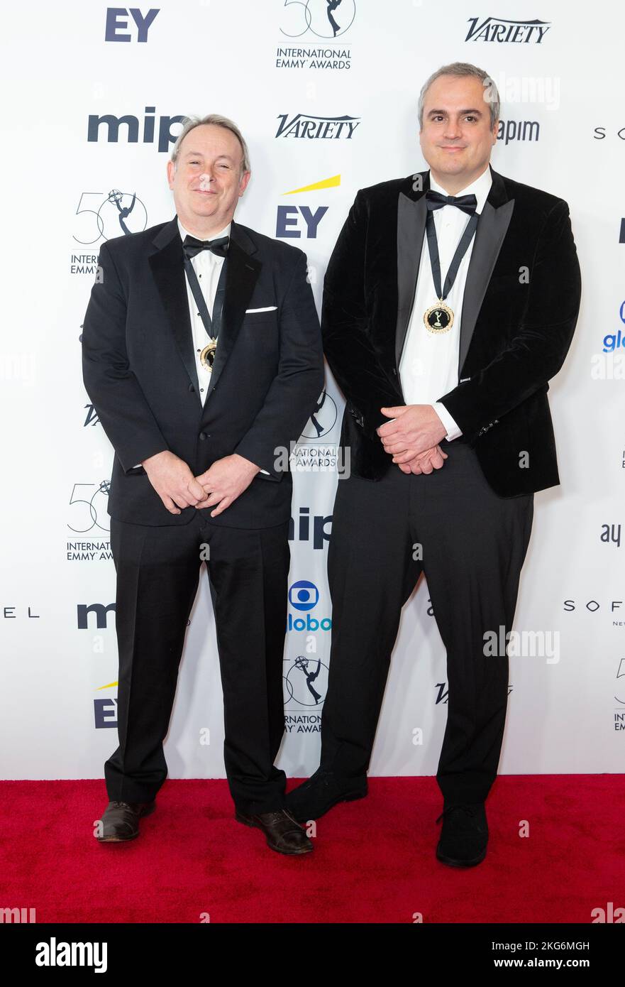 Jake Lushington and Tom Edge attend 50th International Emmy Awards at ...