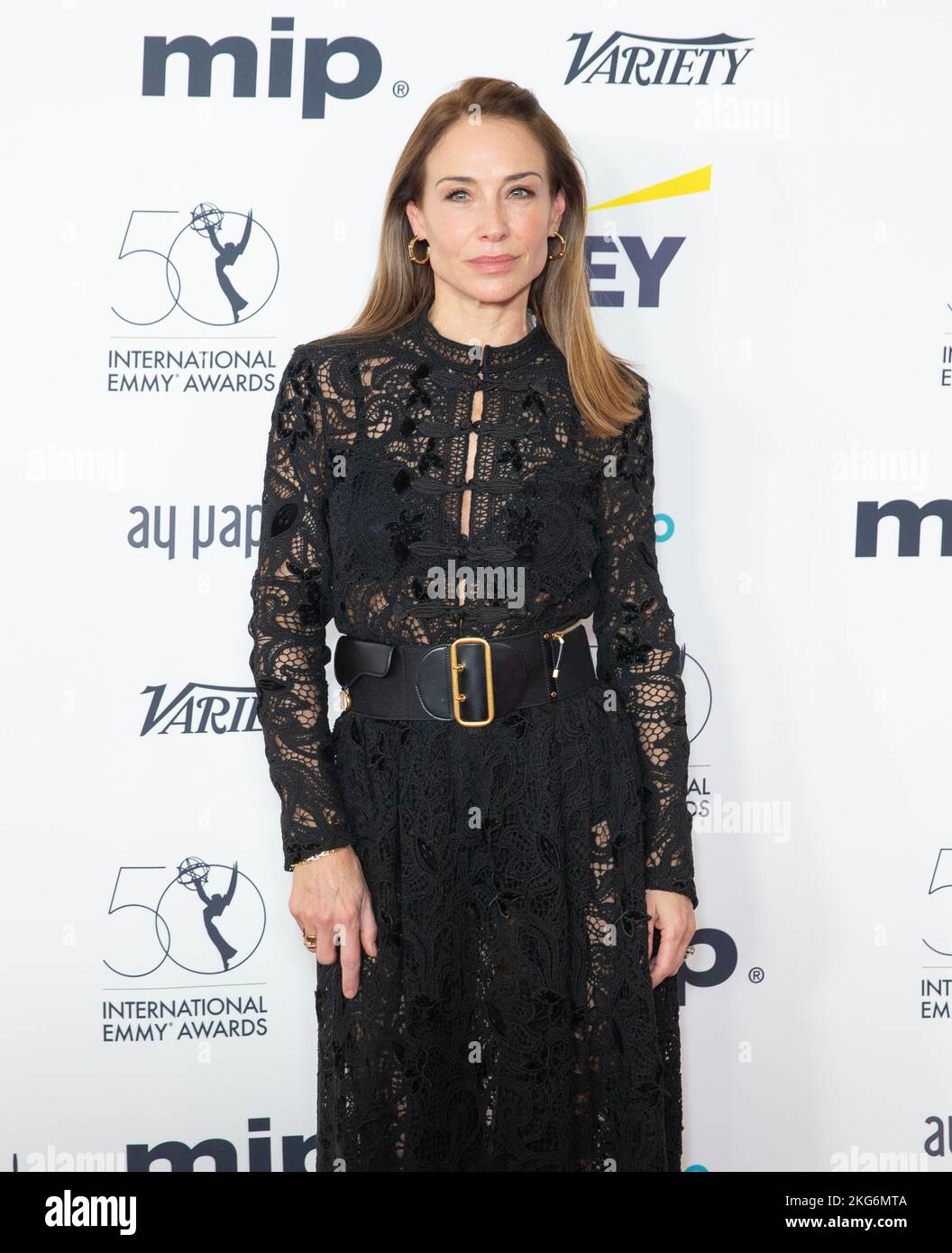 Claire Forlani attends 50th International Emmy Awards at Hilton hotel ...