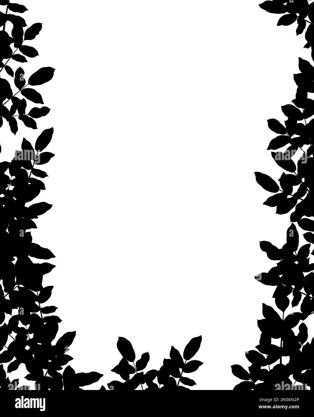 Tree Silhouette object. Branches in form of frame. Garden park plant ...