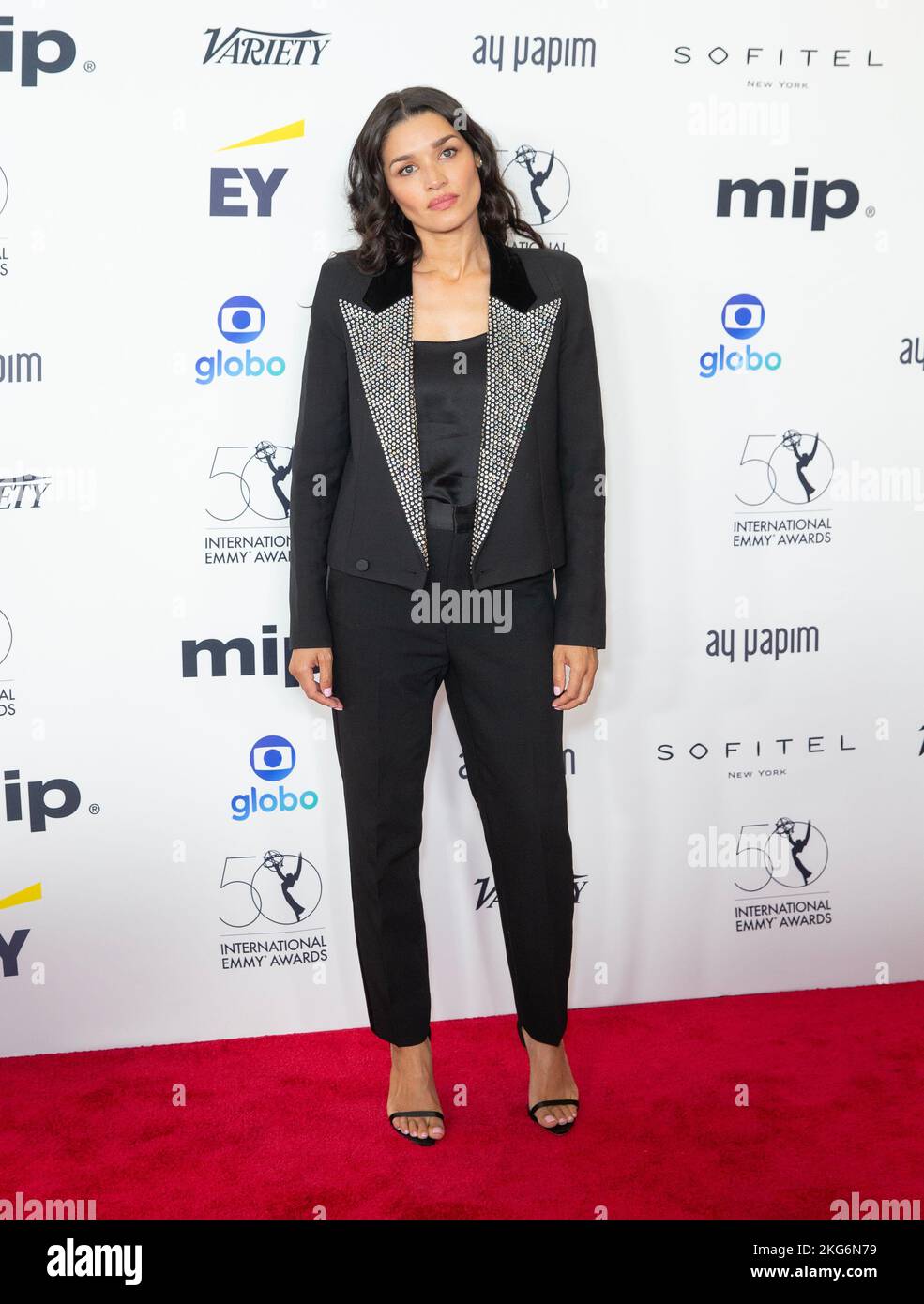 Kim Engelbrecht attends 50th International Emmy Awards at Hilton hotel ...