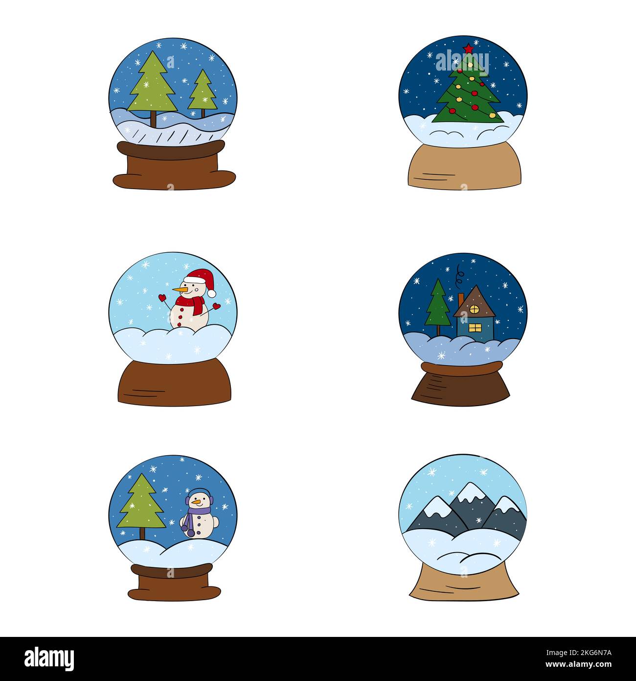 Set of snow balls, vector doodle illustration Stock Vector Image & Art ...