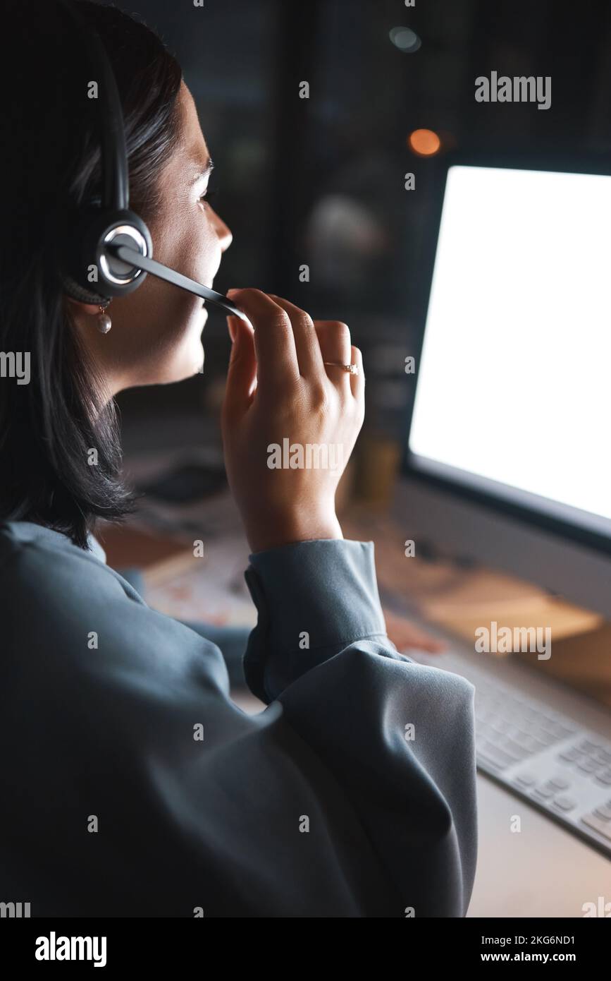 Business woman, consultant and call center in telemarketing, customer ...