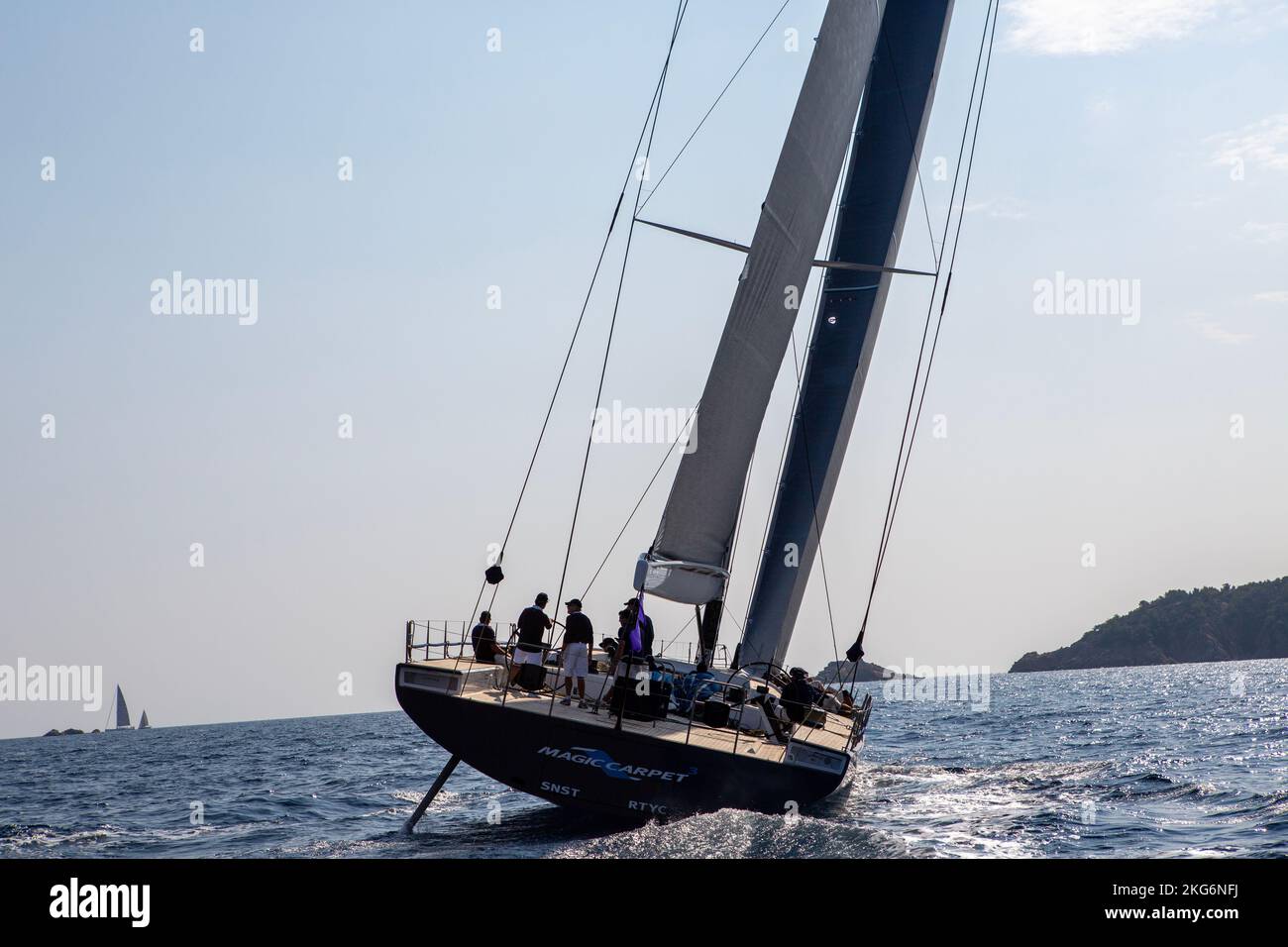 Sailboat racing during les Voiles de Saint-Tropez Stock Photo - Alamy