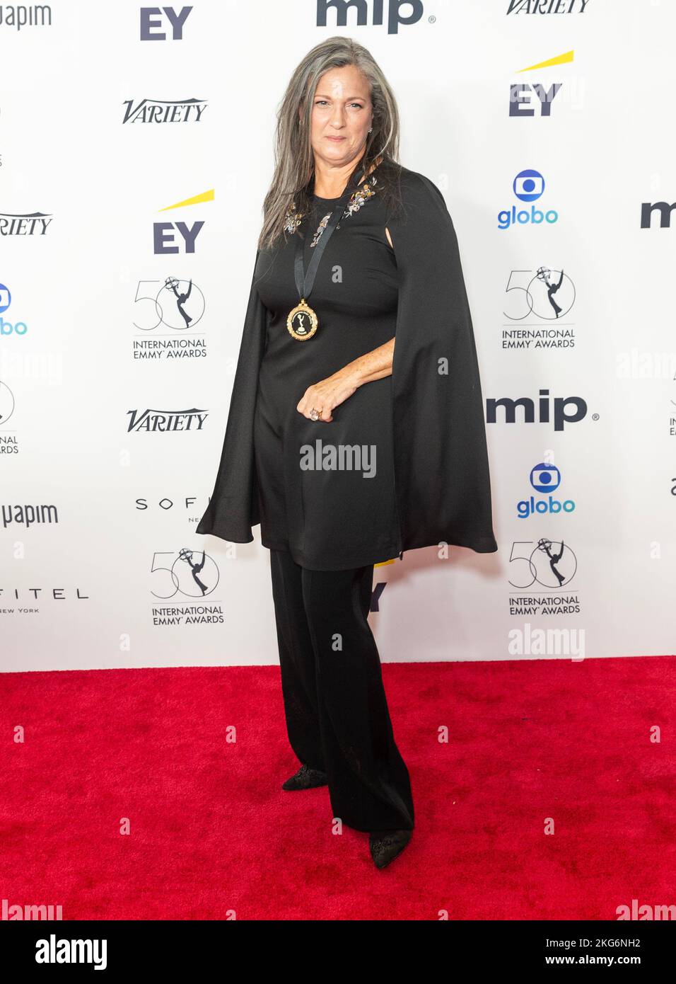 Mary Black-Suarez attends 50th International Emmy Awards at Hilton hotel in New York on November ...
