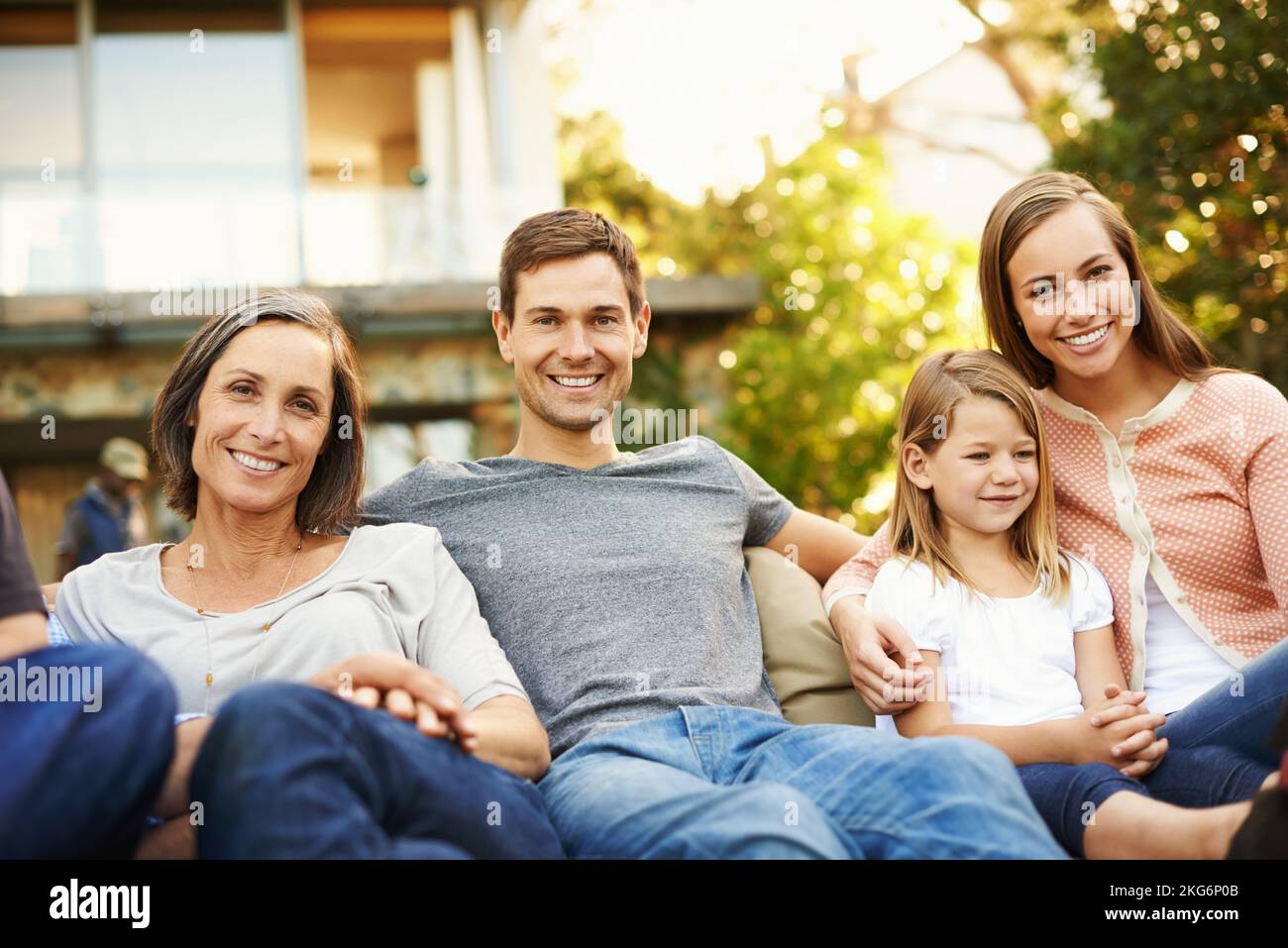 Got the whole family together. Portrait of three generations of family ...