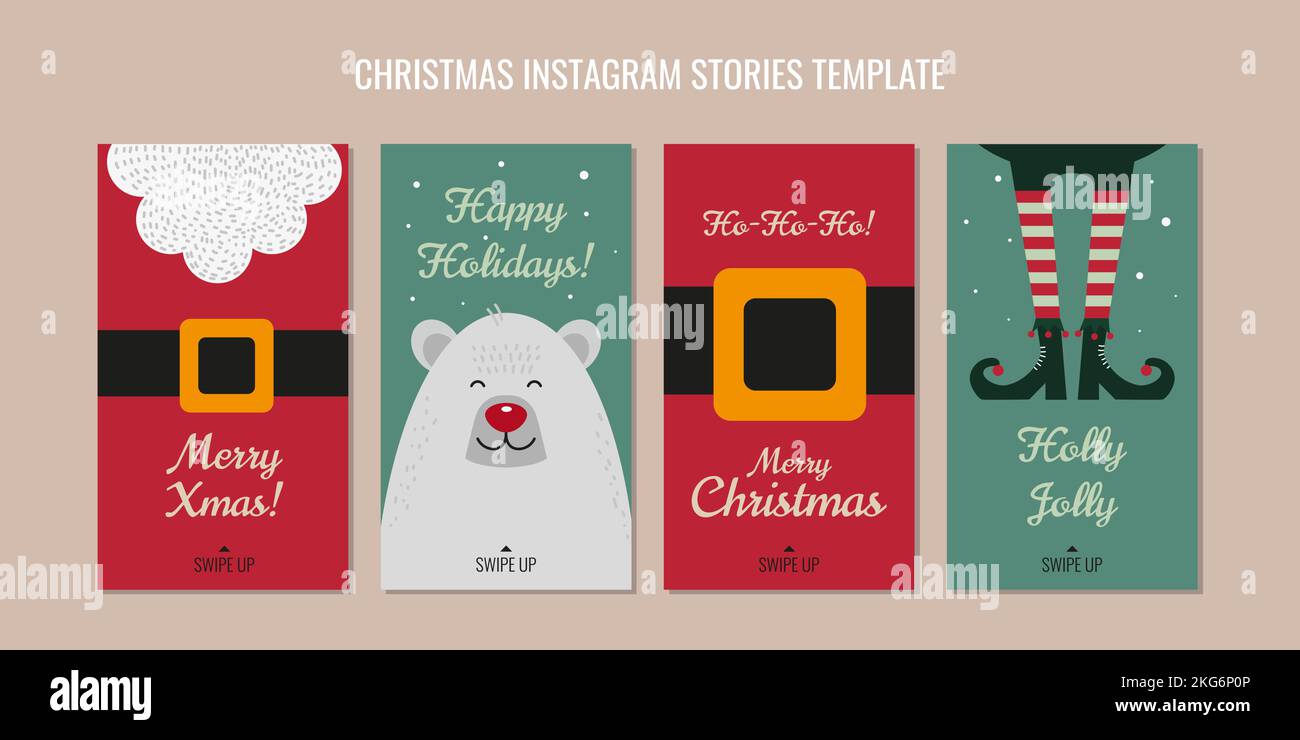 retro minimalistic flat christmas designs for instagram santa sash ...