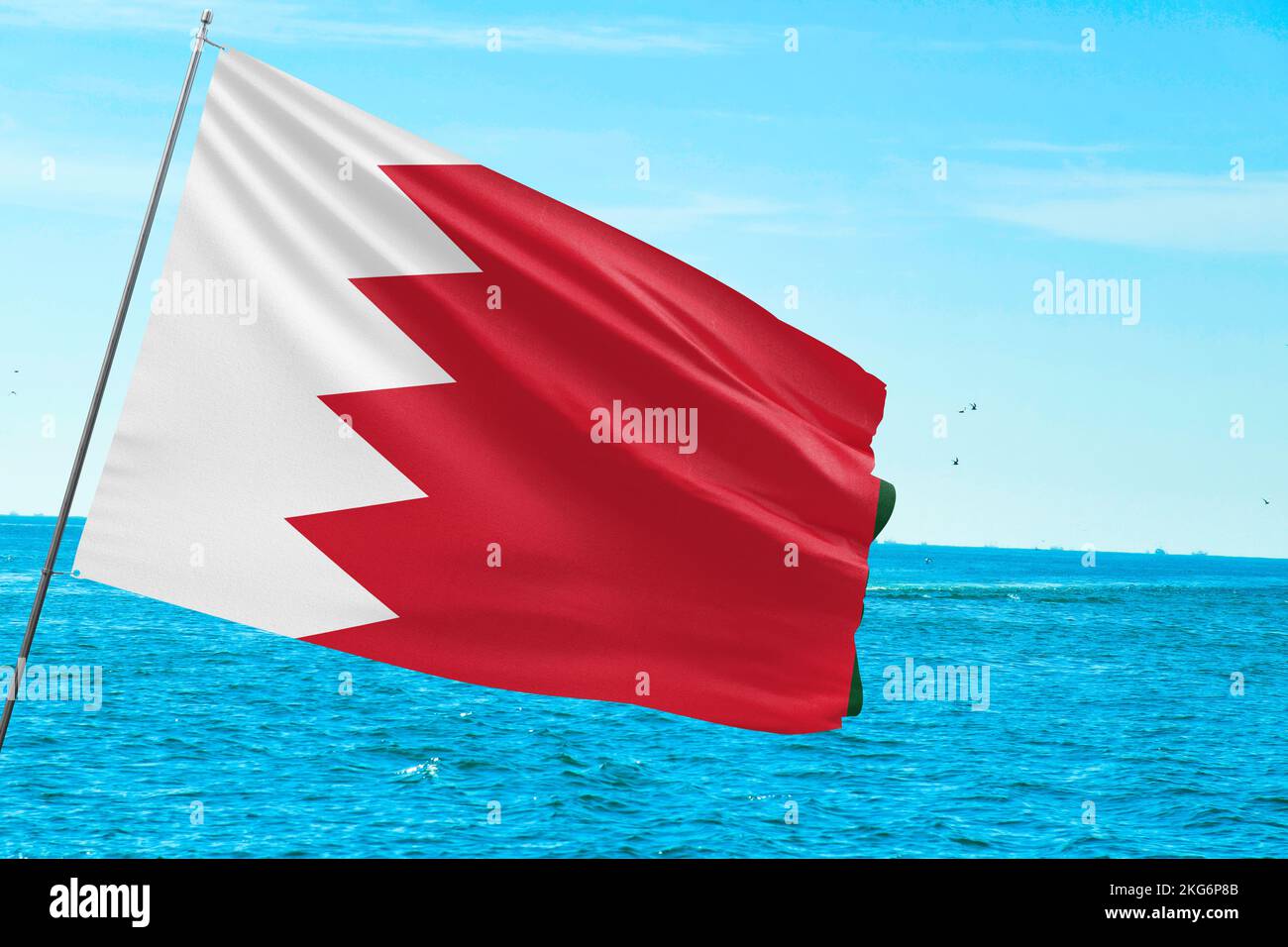 Blue sky background with bahrain flag hi-res stock photography and ...