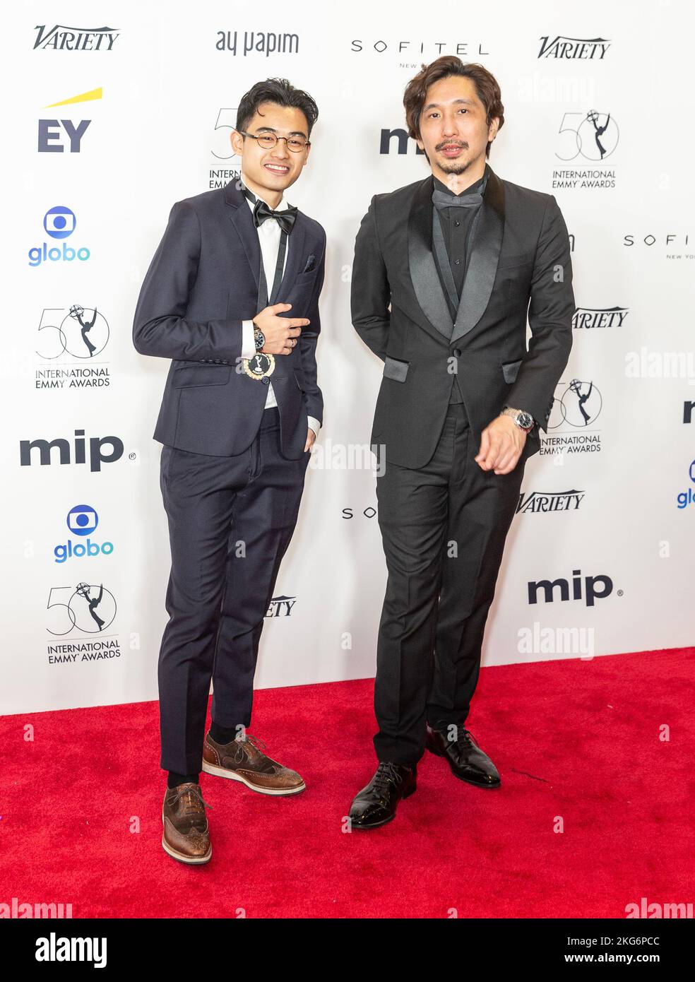 Marcus Chiau and Rand Ang attend 50th International Emmy Awards at ...