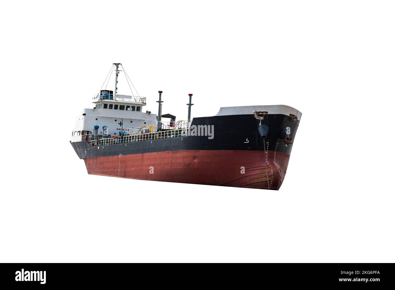 large cargo ship on a white background Stock Photo - Alamy