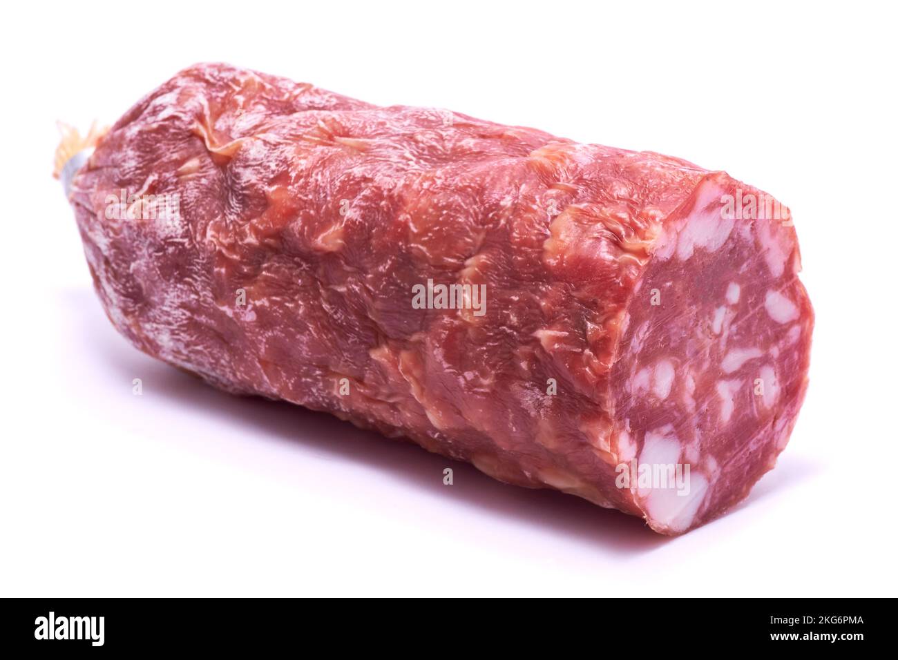 Smoked dry Salami sausage isolated on white background Stock Photo - Alamy