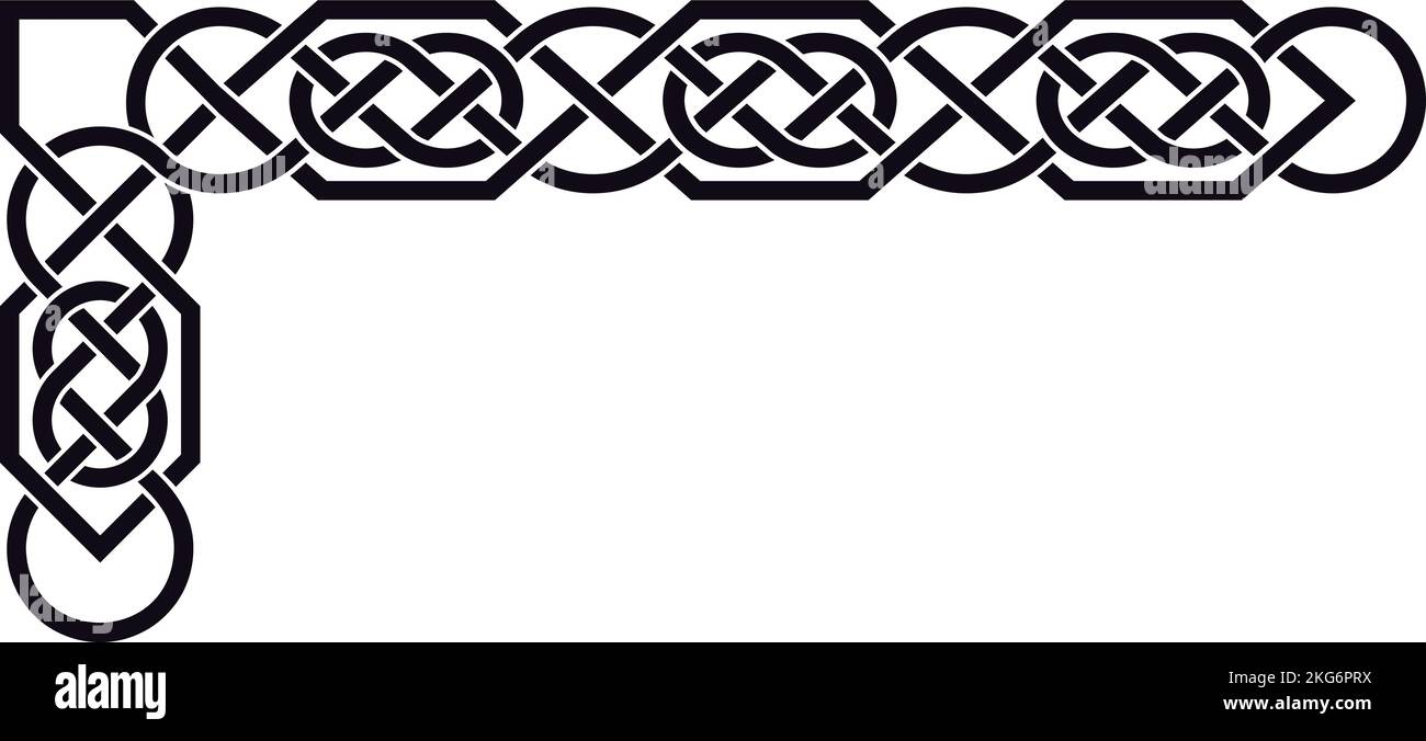 L-shaped border made with Celtic knots to use in designs for St ...