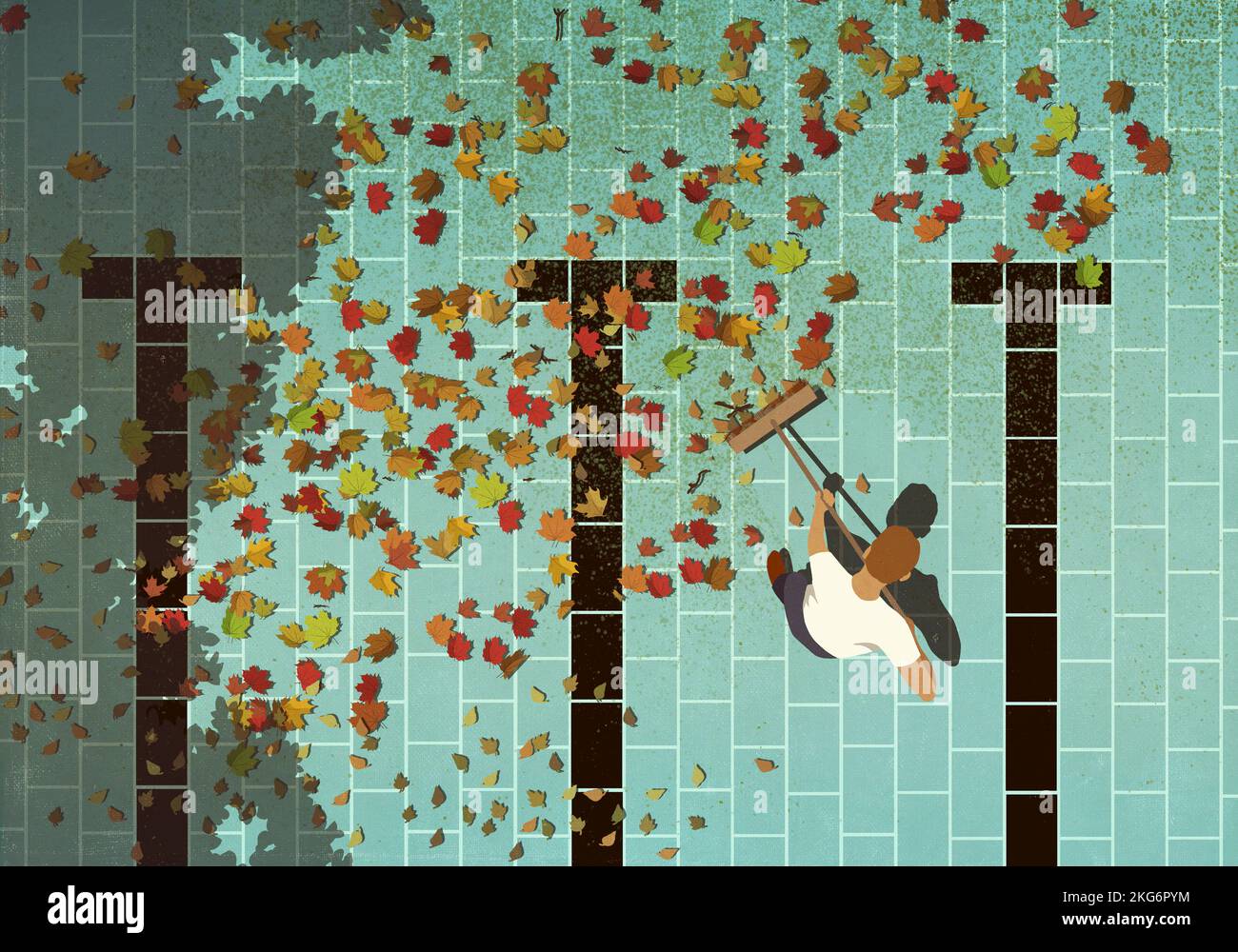 Man sweeping from above hi-res stock photography and images - Alamy