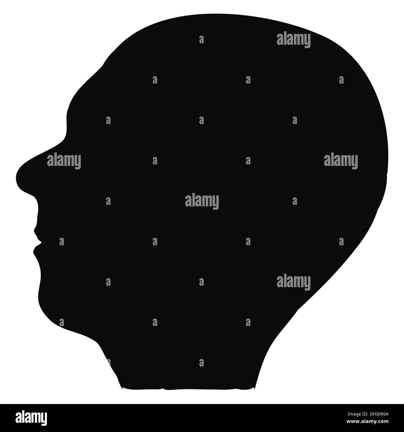 Silhouette of man head in profile isolated on white background. Vector ...