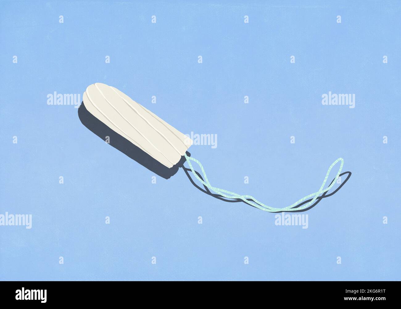 Tampon with string on blue background Stock Photo - Alamy
