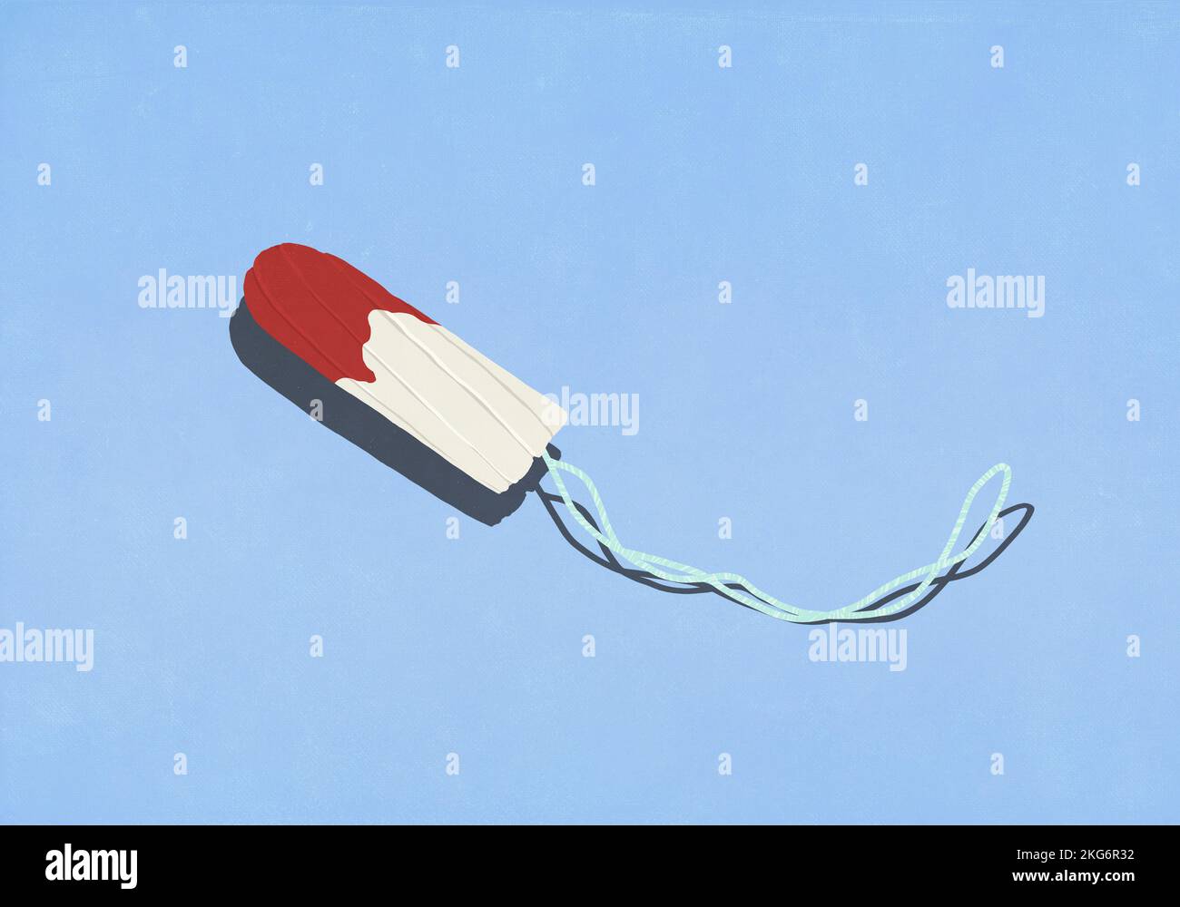 Bloody tampon on blue background Stock Photo - Alamy