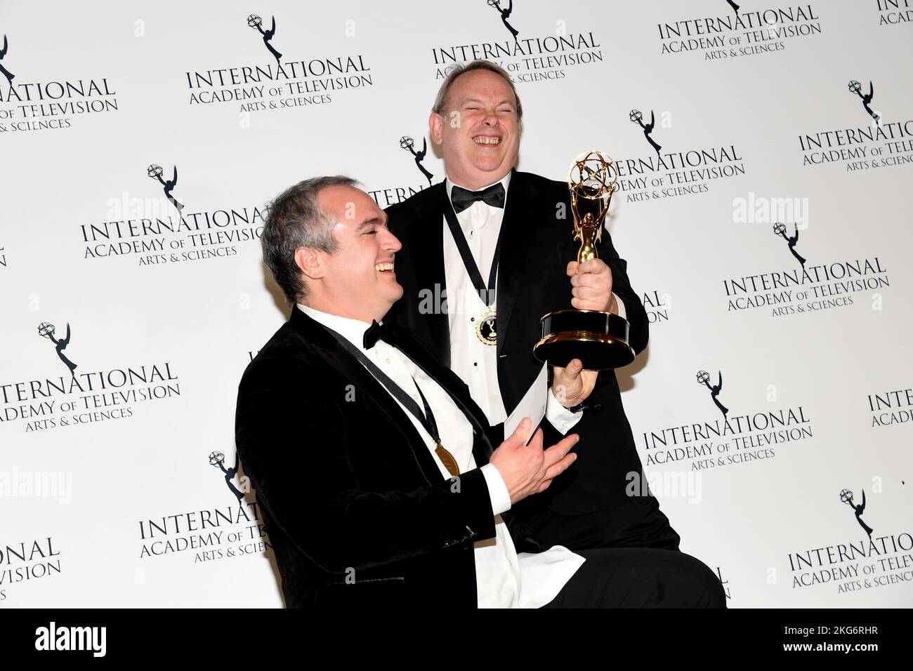 Winner in Drama Series for "Vigil", Jake Lushington and Tom Edge pose ...