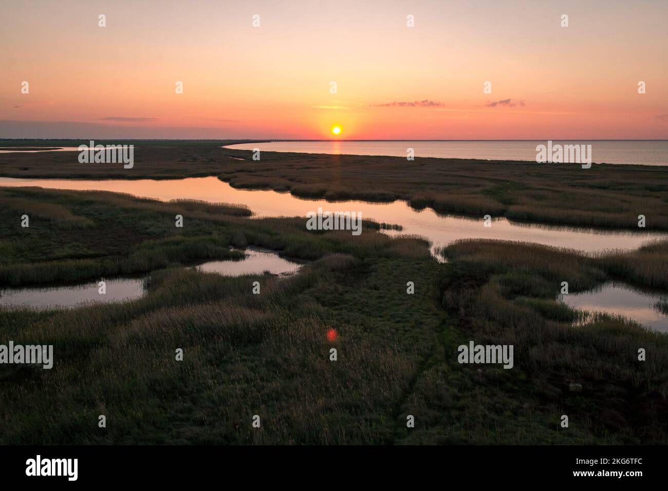 Delightful sunset landscape photo Stock Photo - Alamy