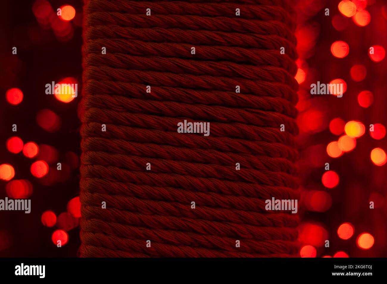 Fiber texture. Thick thread around pole. Braided interior detail ...