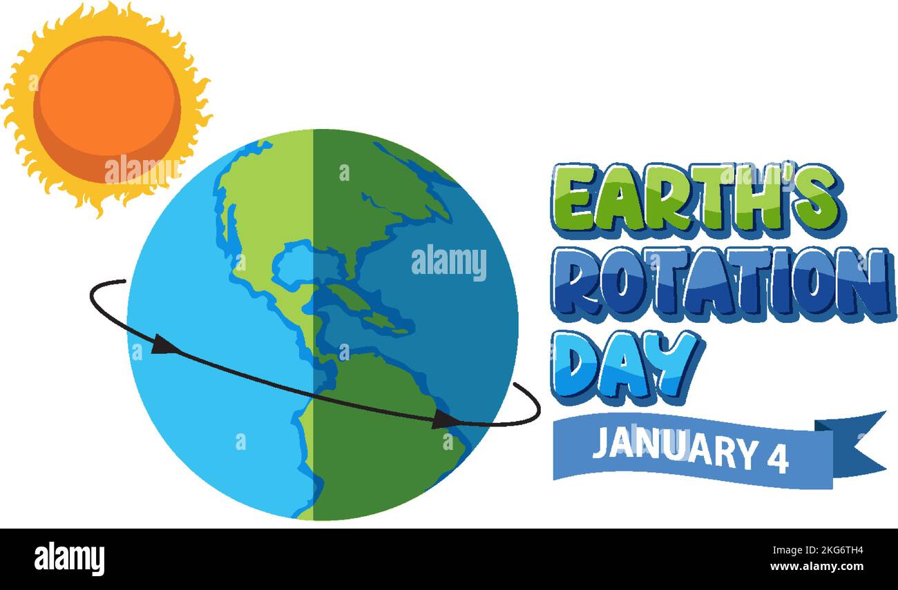 Earth Rotation Day Banner Design illustration Stock Vector Image & Art ...