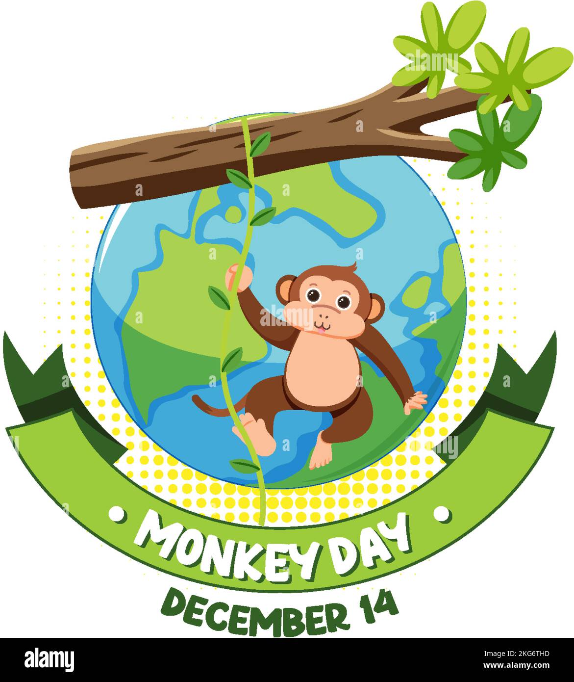 Monkey day text for banner or poster design illustration Stock Vector ...