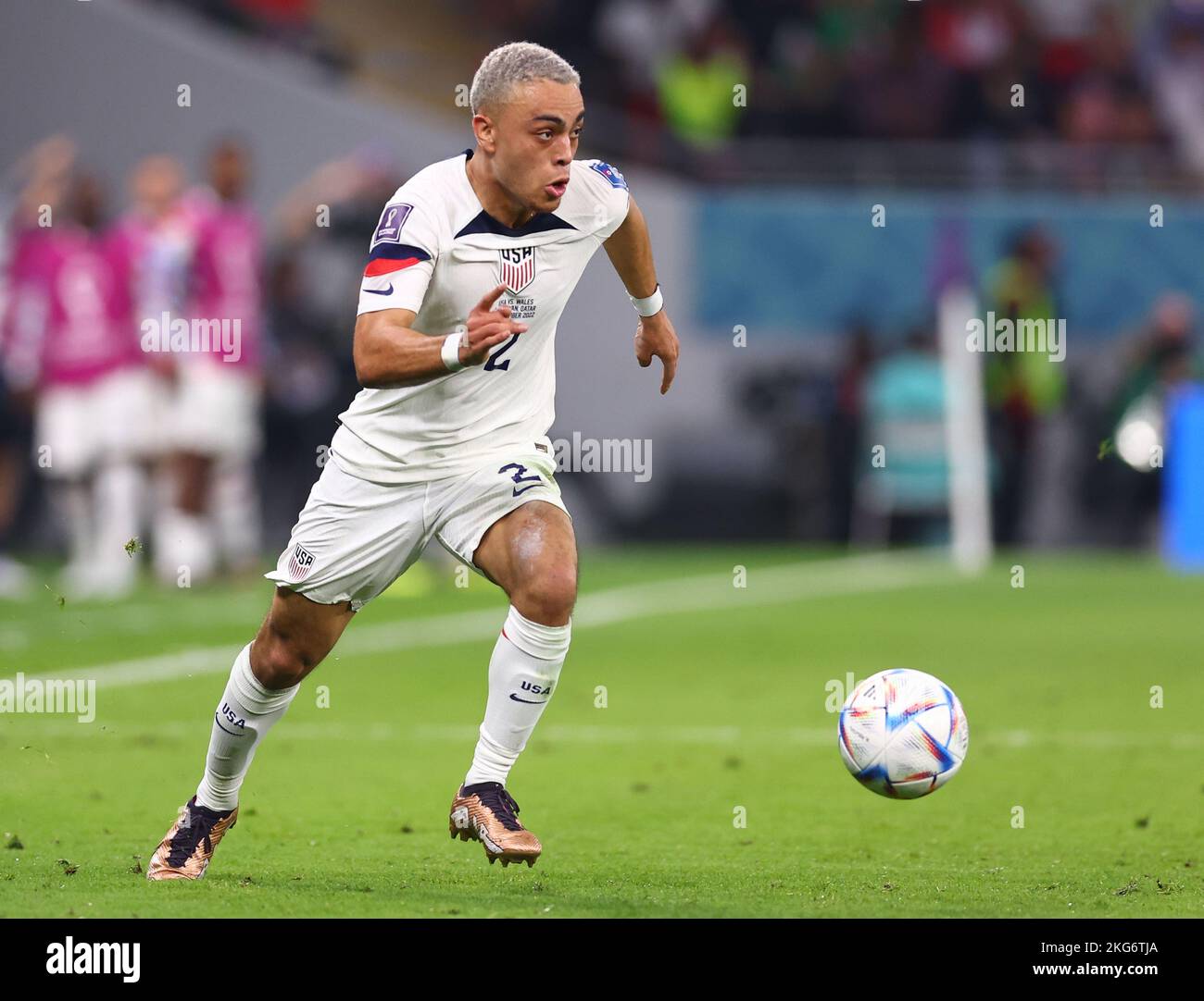 Al Rayyan, Qatar. 21st Nov, 2022. Sergino Dest of USA during the FIFA ...
