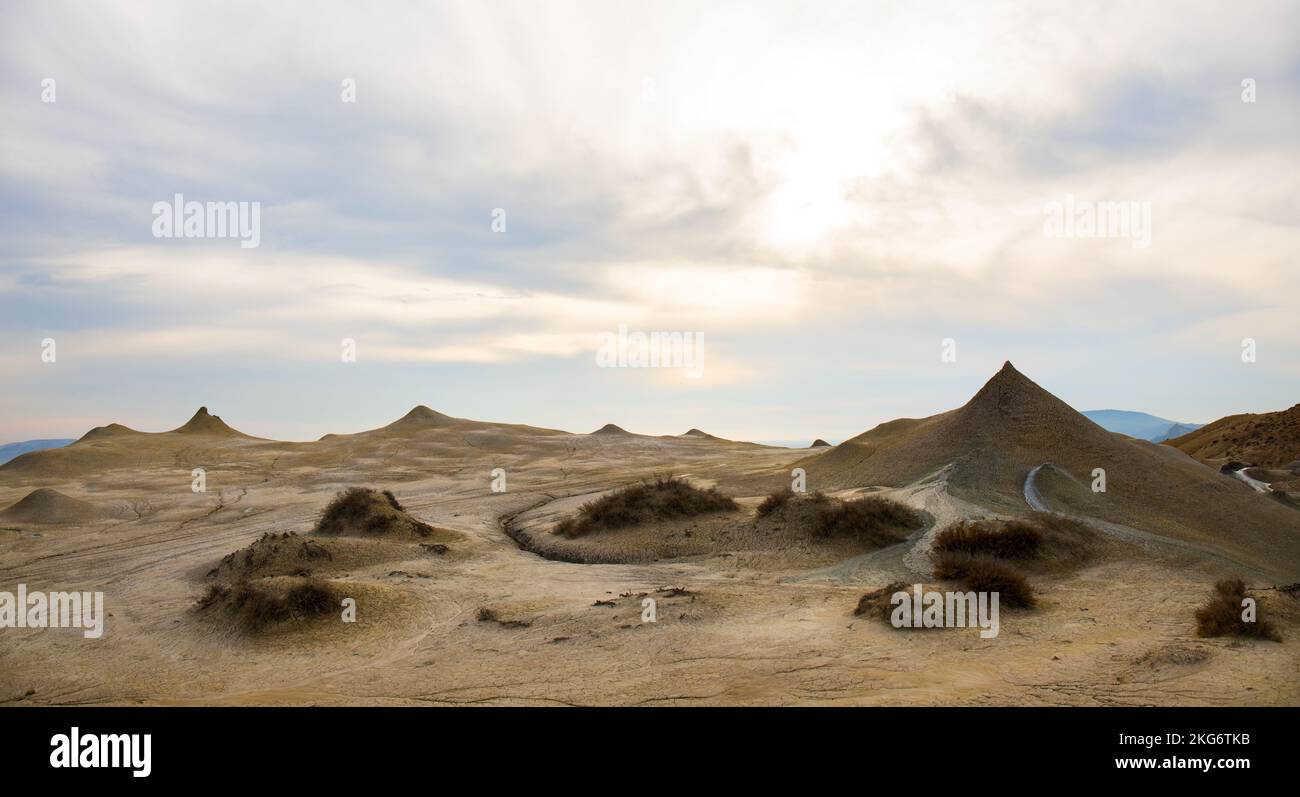 Beautiful mud volcanoes in the mountains. Gobustan. Azerbaijan Stock Photo - Alamy