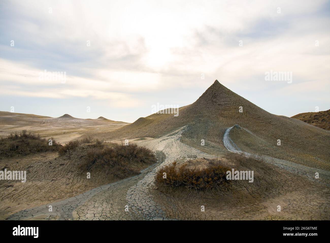 Beautiful mud volcanoes in the mountains. Gobustan. Azerbaijan Stock Photo - Alamy