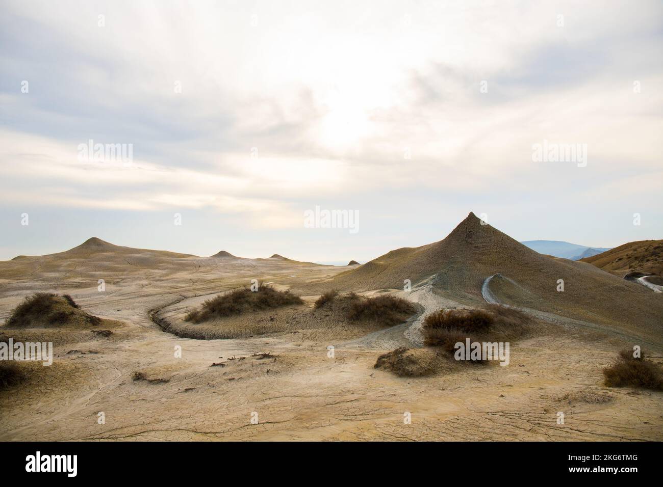 Beautiful mud volcanoes in the mountains. Gobustan. Azerbaijan Stock Photo - Alamy