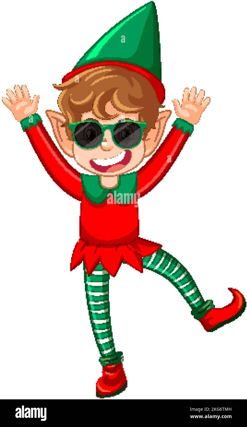 Christmas elf cartoon character illustration Stock Vector Image & Art ...