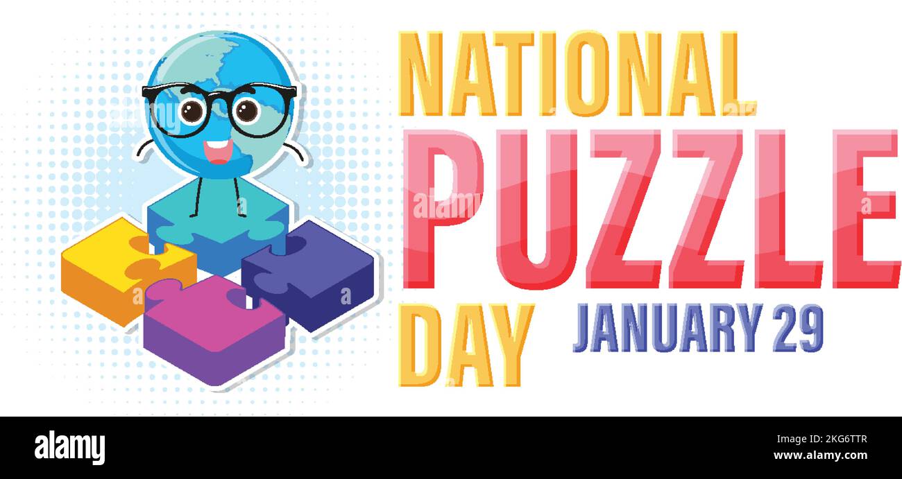 National Puzzle Day Banner Design illustration Stock Vector Image & Art ...