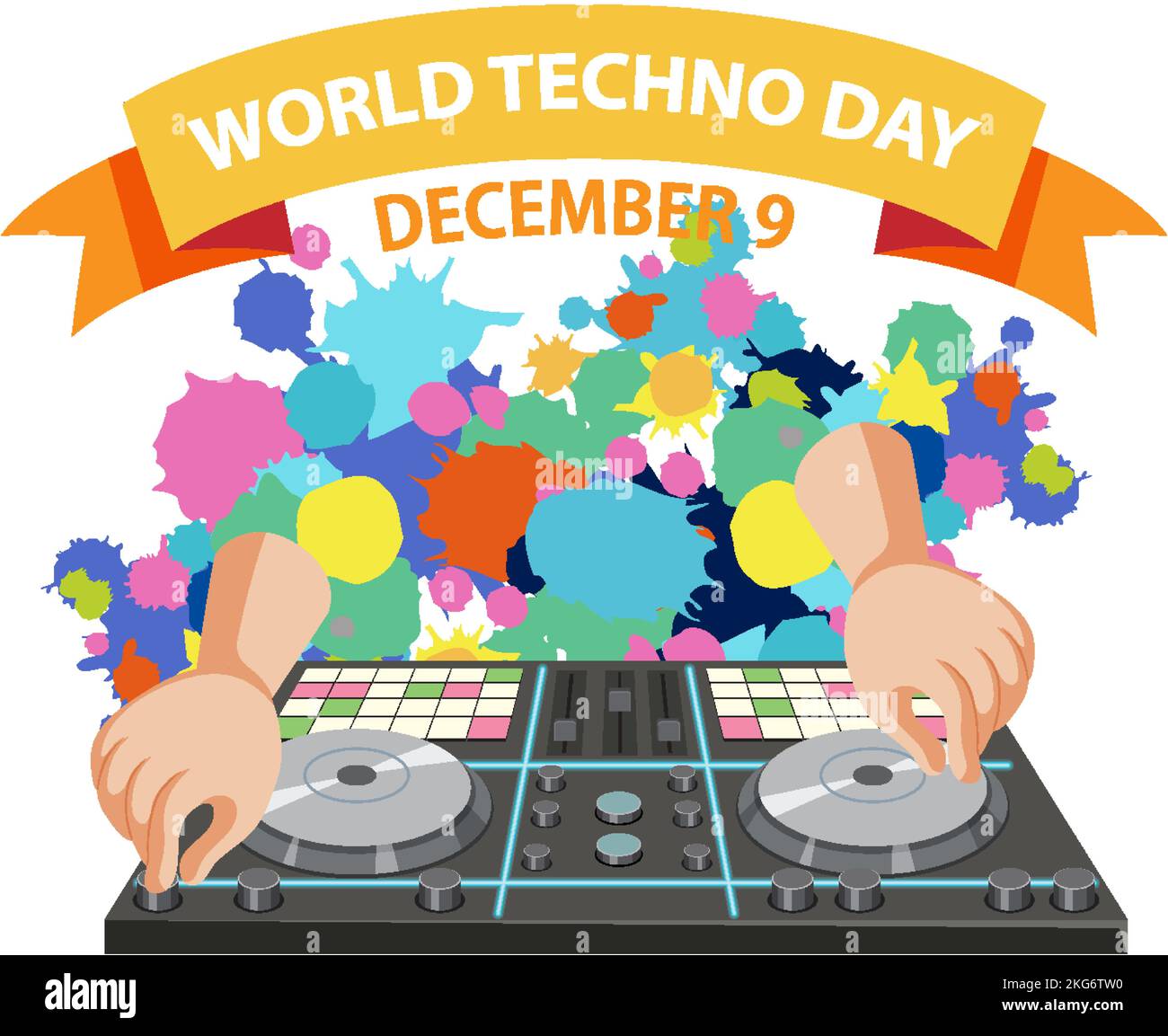 World techno day text banner design illustration Stock Vector Image ...