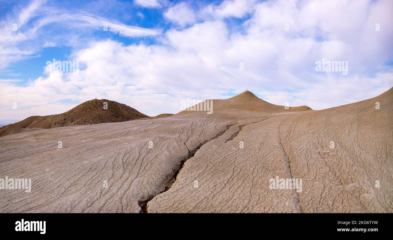 Beautiful mud volcanoes in the mountains. Gobustan. Azerbaijan Stock Photo - Alamy