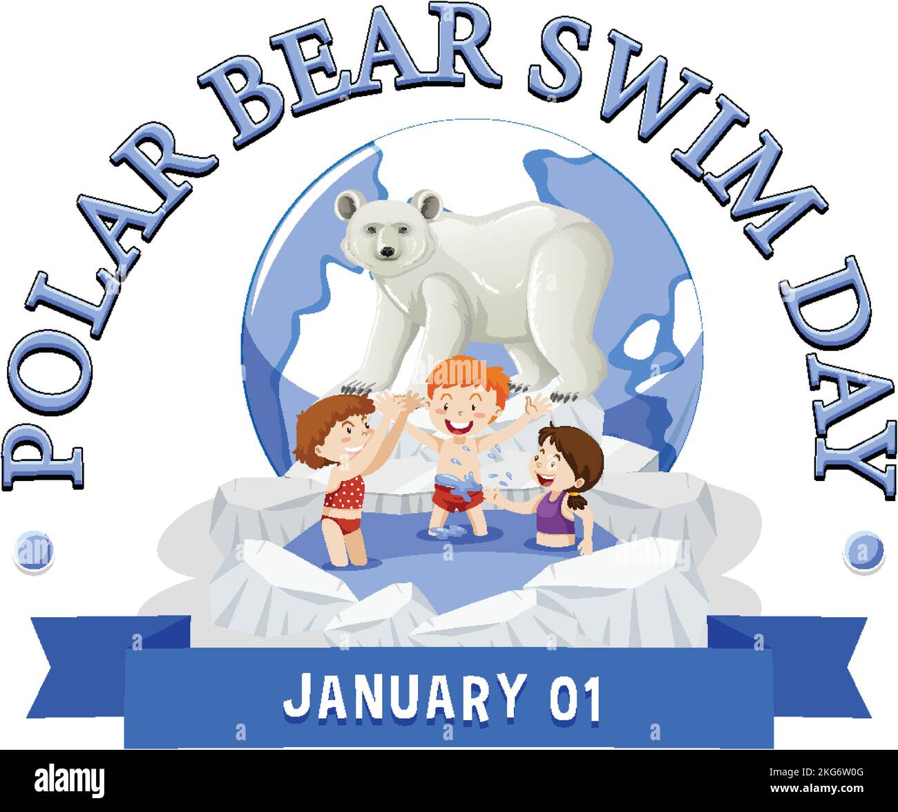 Polar Bear Swim Day Banner Design illustration Stock Vector Image & Art ...