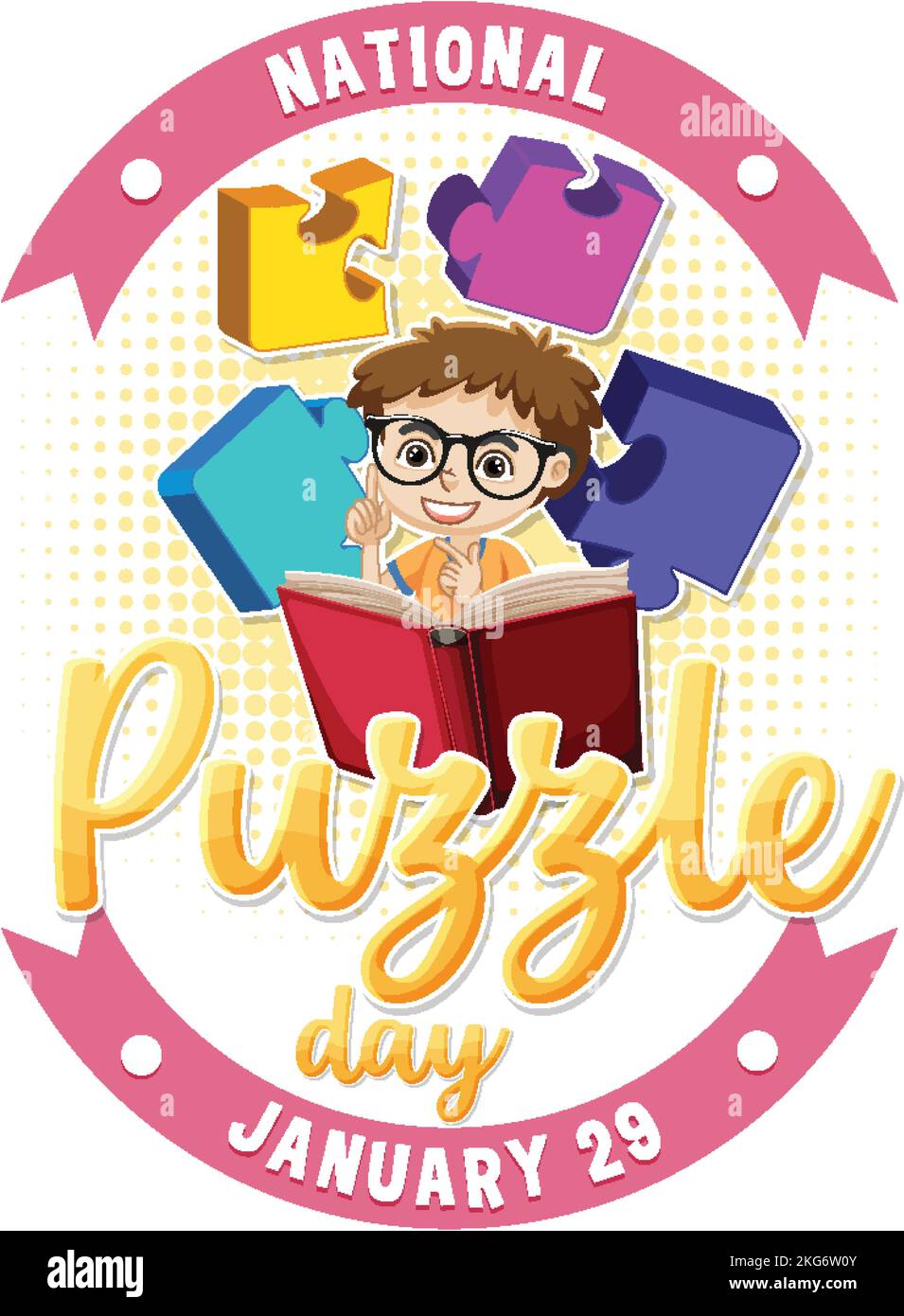 National Puzzle Day Banner Design illustration Stock Vector Image & Art ...
