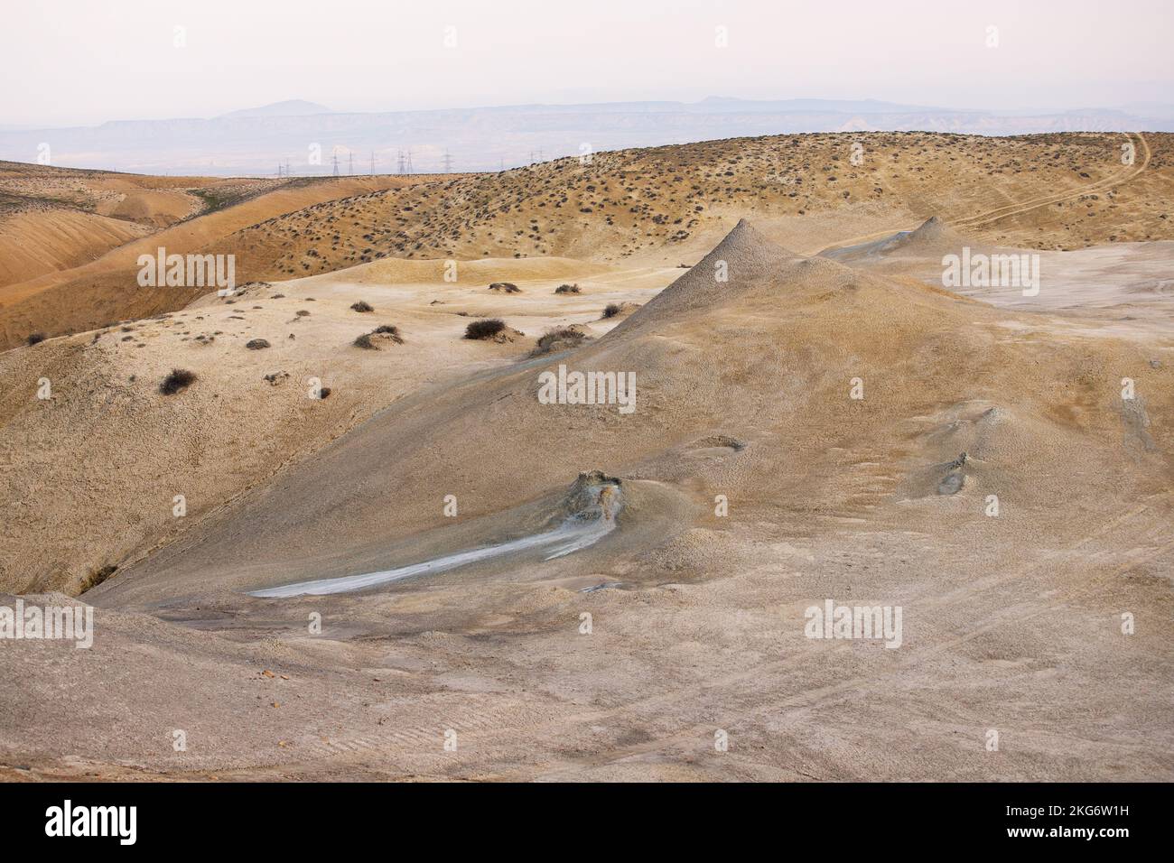 Beautiful mud volcanoes in the mountains. Gobustan. Azerbaijan Stock Photo - Alamy