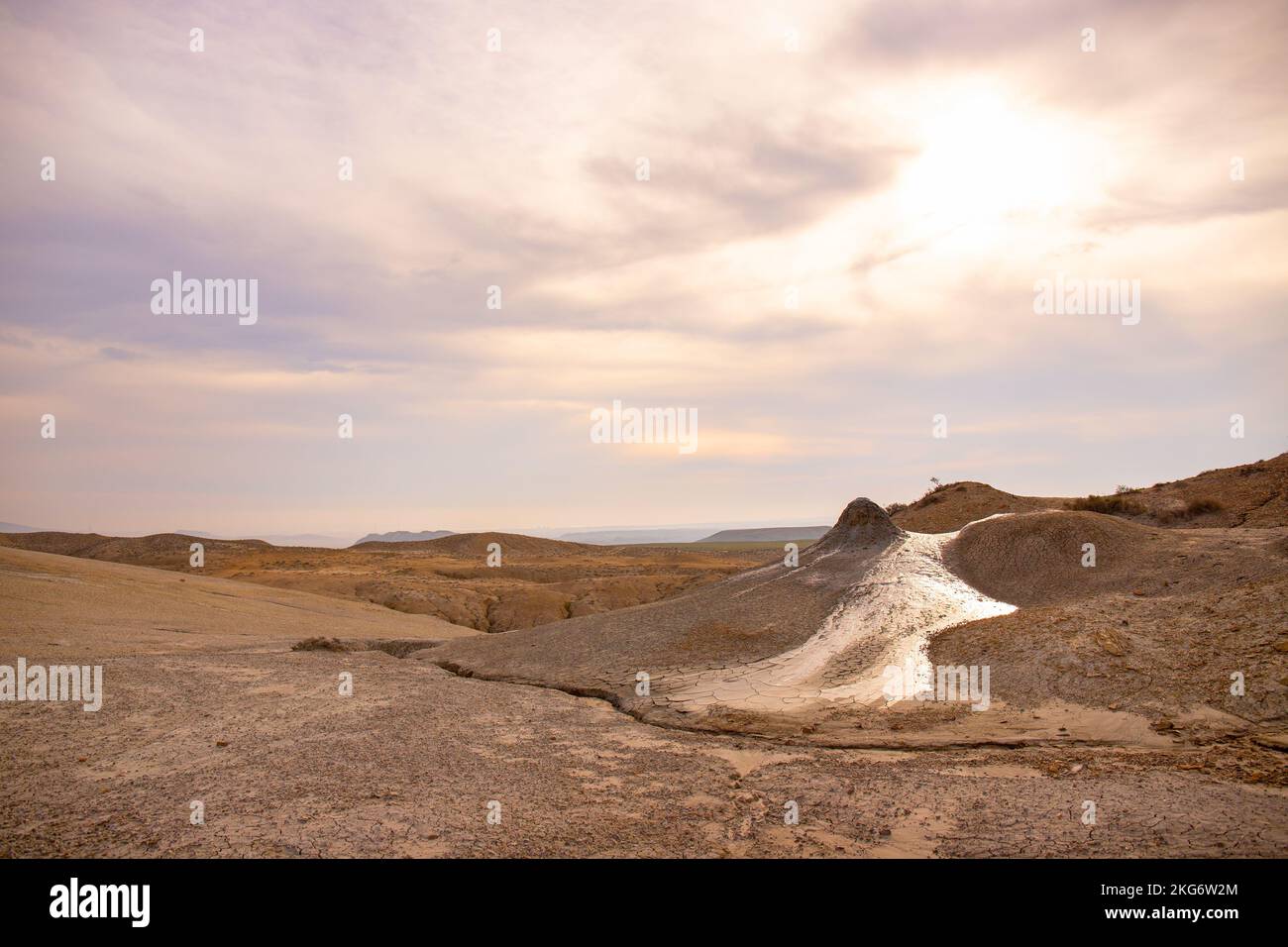 Beautiful mud volcanoes in the mountains. Gobustan. Azerbaijan Stock Photo - Alamy