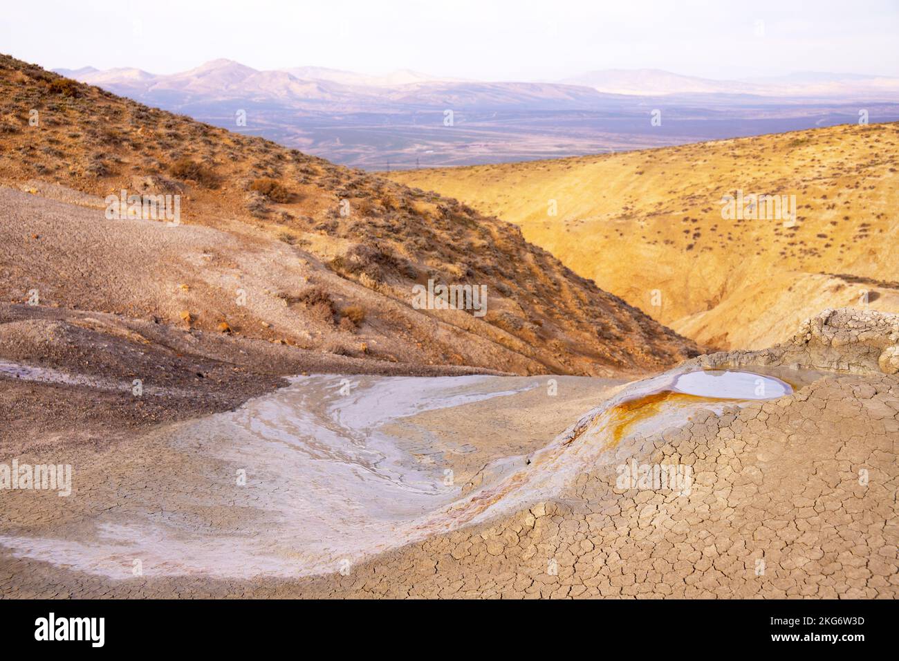 Beautiful mud volcanoes in the mountains. Gobustan. Azerbaijan Stock Photo - Alamy