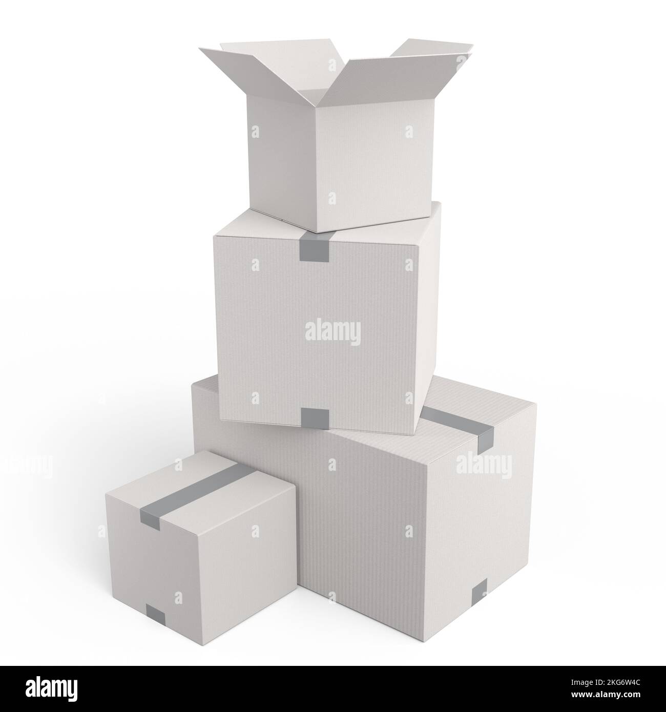 Set of cardboard boxes or carton gift box isolated on white background ...