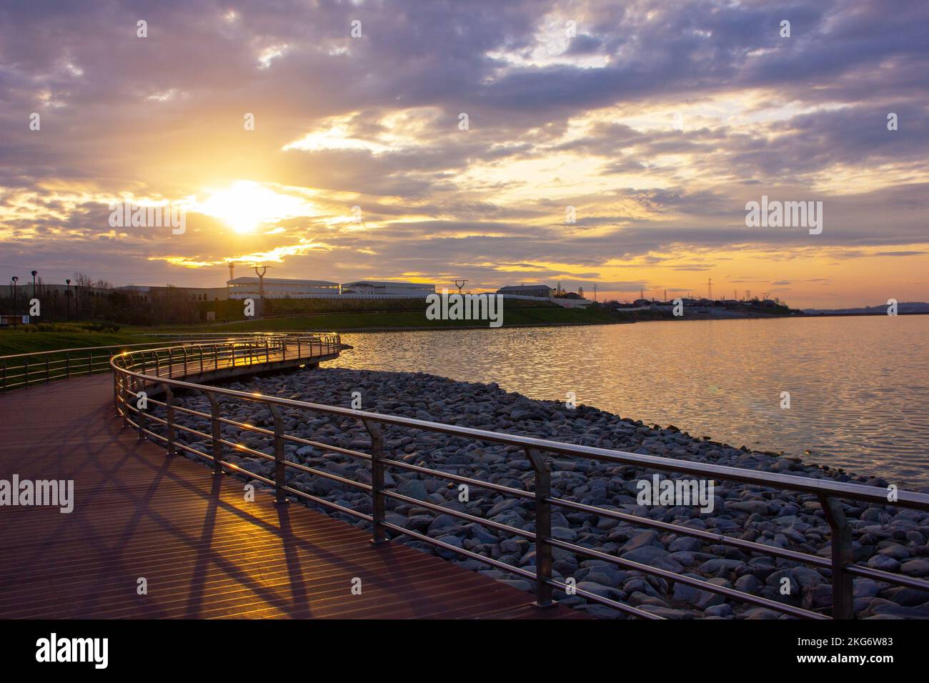 A beautiful lake next to the Koroglu metro station. Baku. Azerbaijan ...