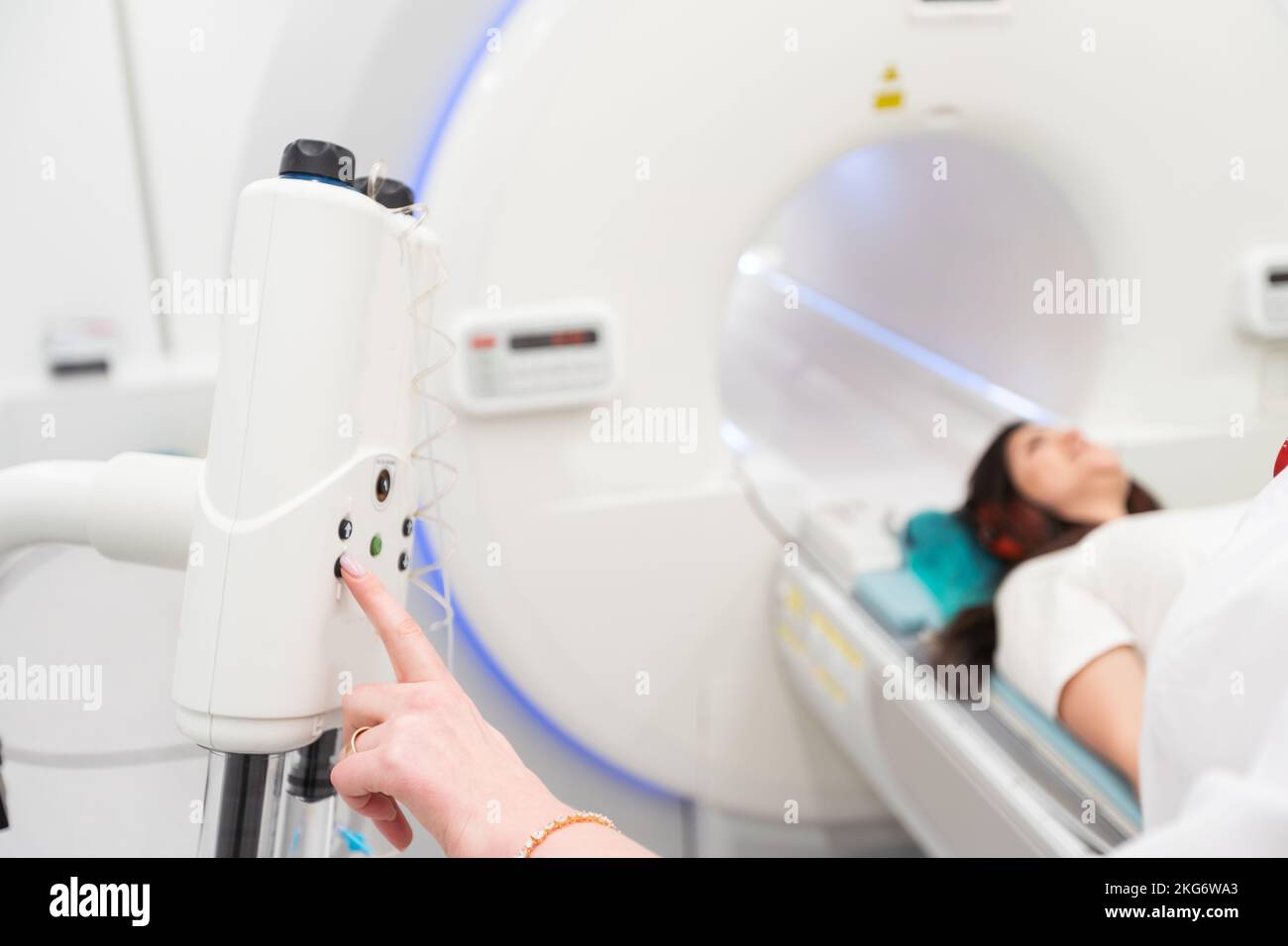 Medical CT or MRI Scan in the modern hospital laboratory. Interior of ...