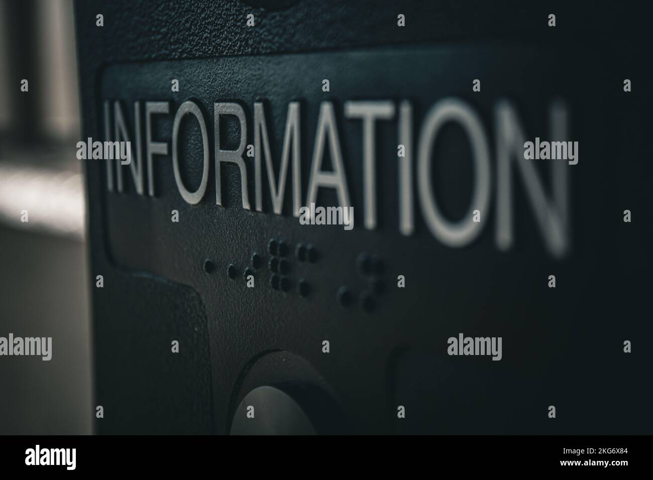 A close-up of the information tower at Moris park station Stock Photo ...