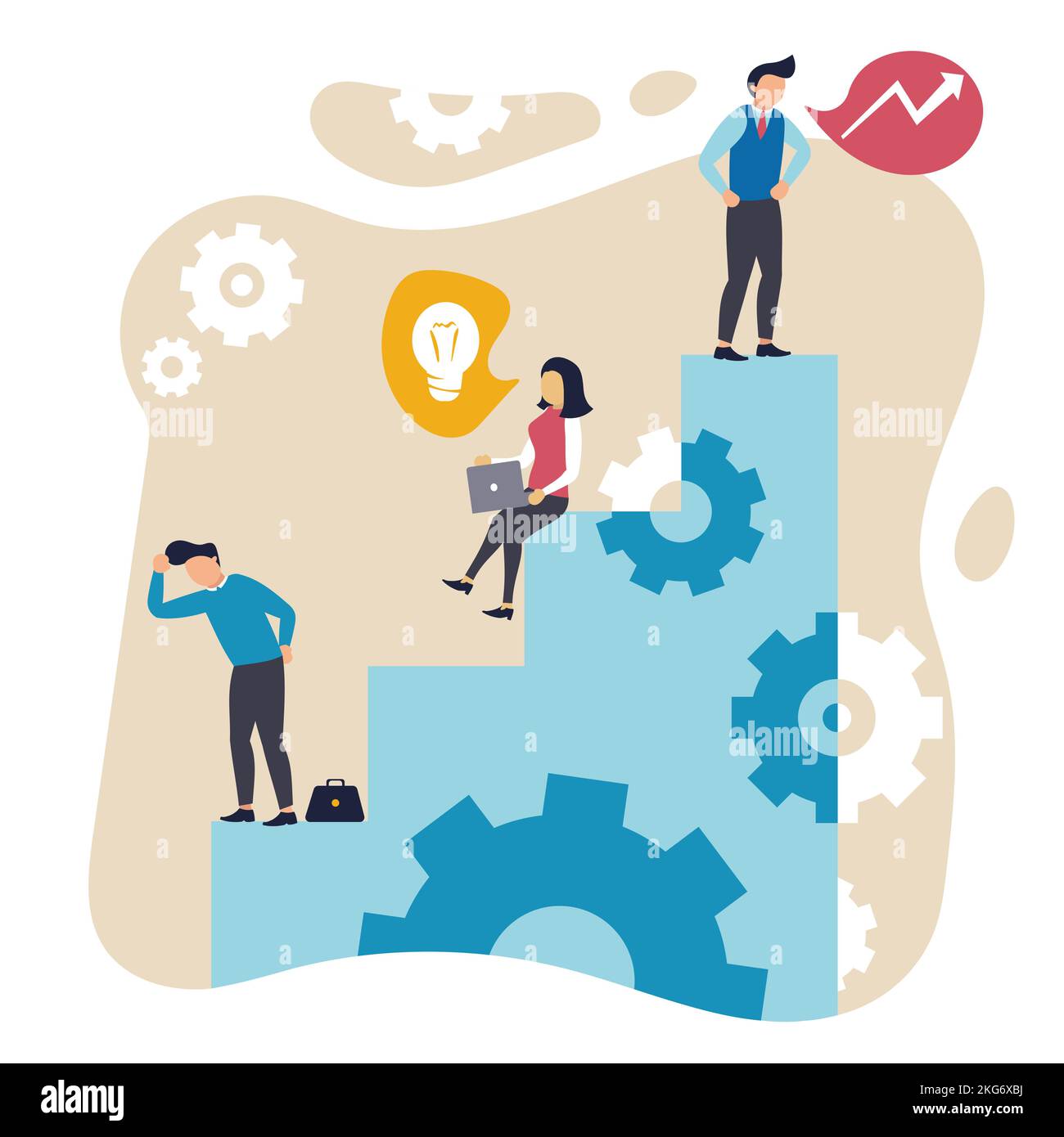 Office building with employees working Stock Vector Images - Alamy