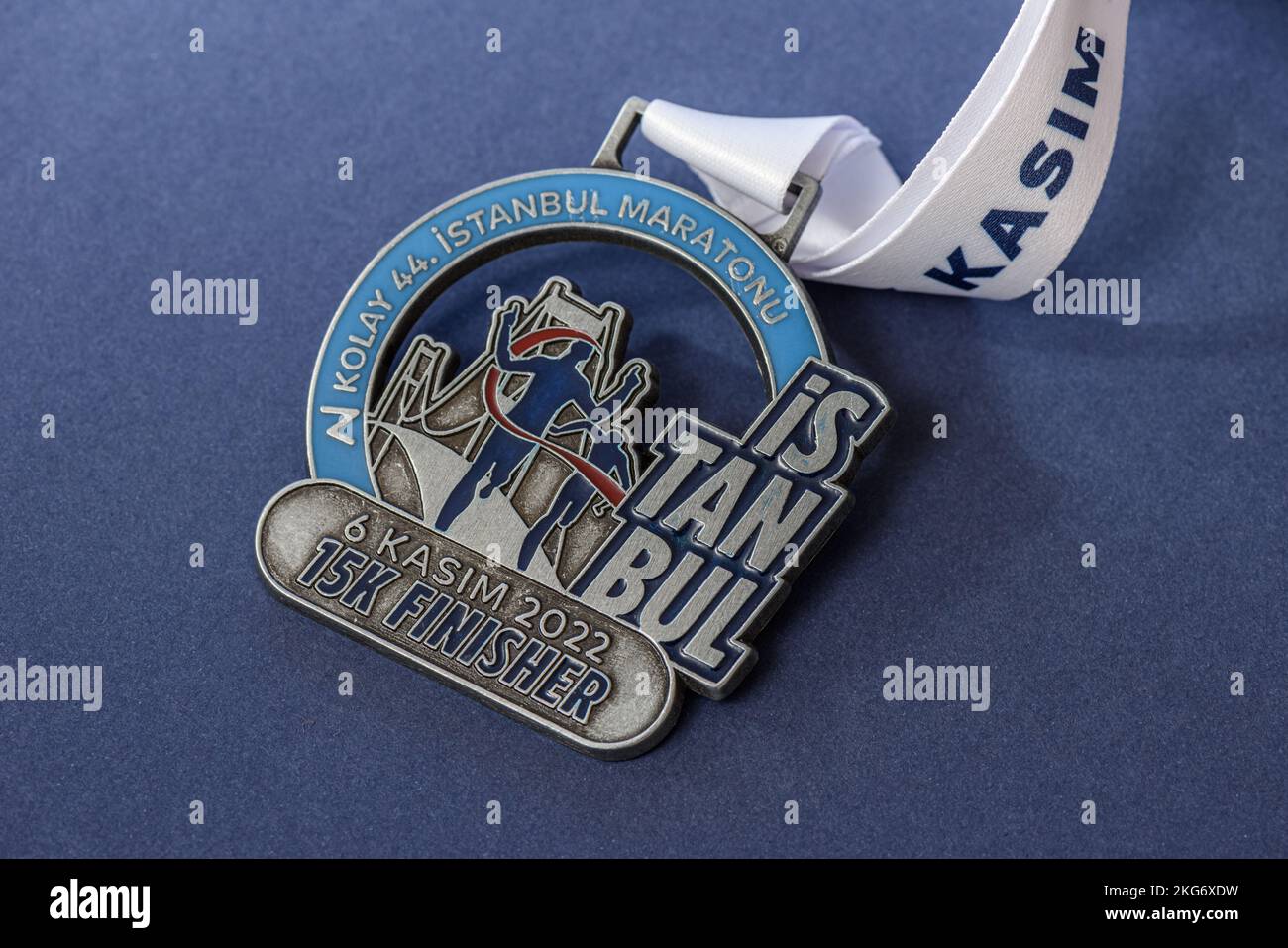 ISTANBUL, TURKEY - NOVEMBER , 2022: Istanbul Marathon finisher medal ...