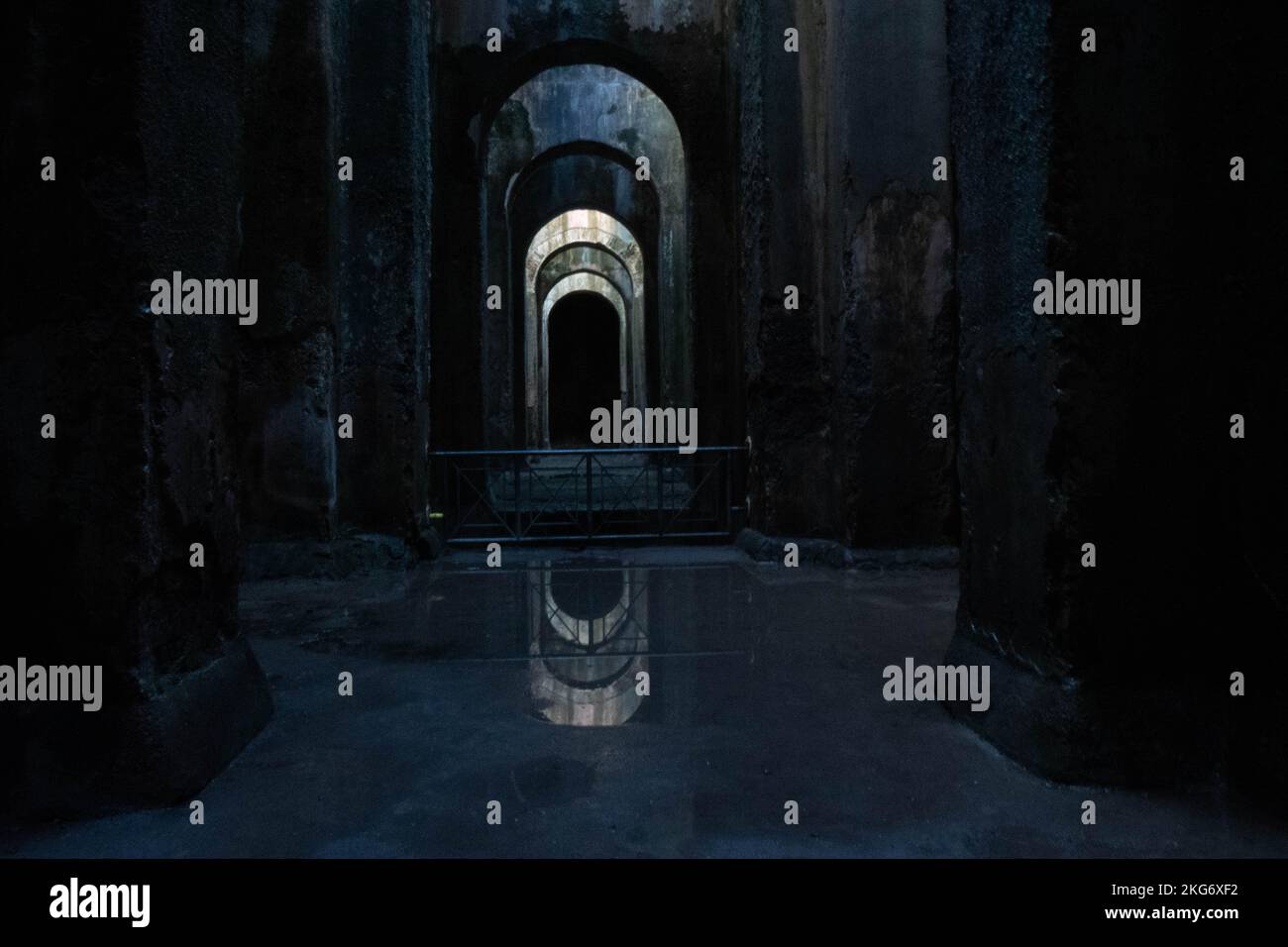 The Piscina Mirabilis ancient Roman cistern on the Bacoli hill in ...