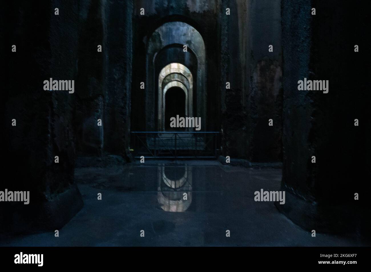 The Piscina Mirabilis ancient Roman cistern on the Bacoli hill in ...