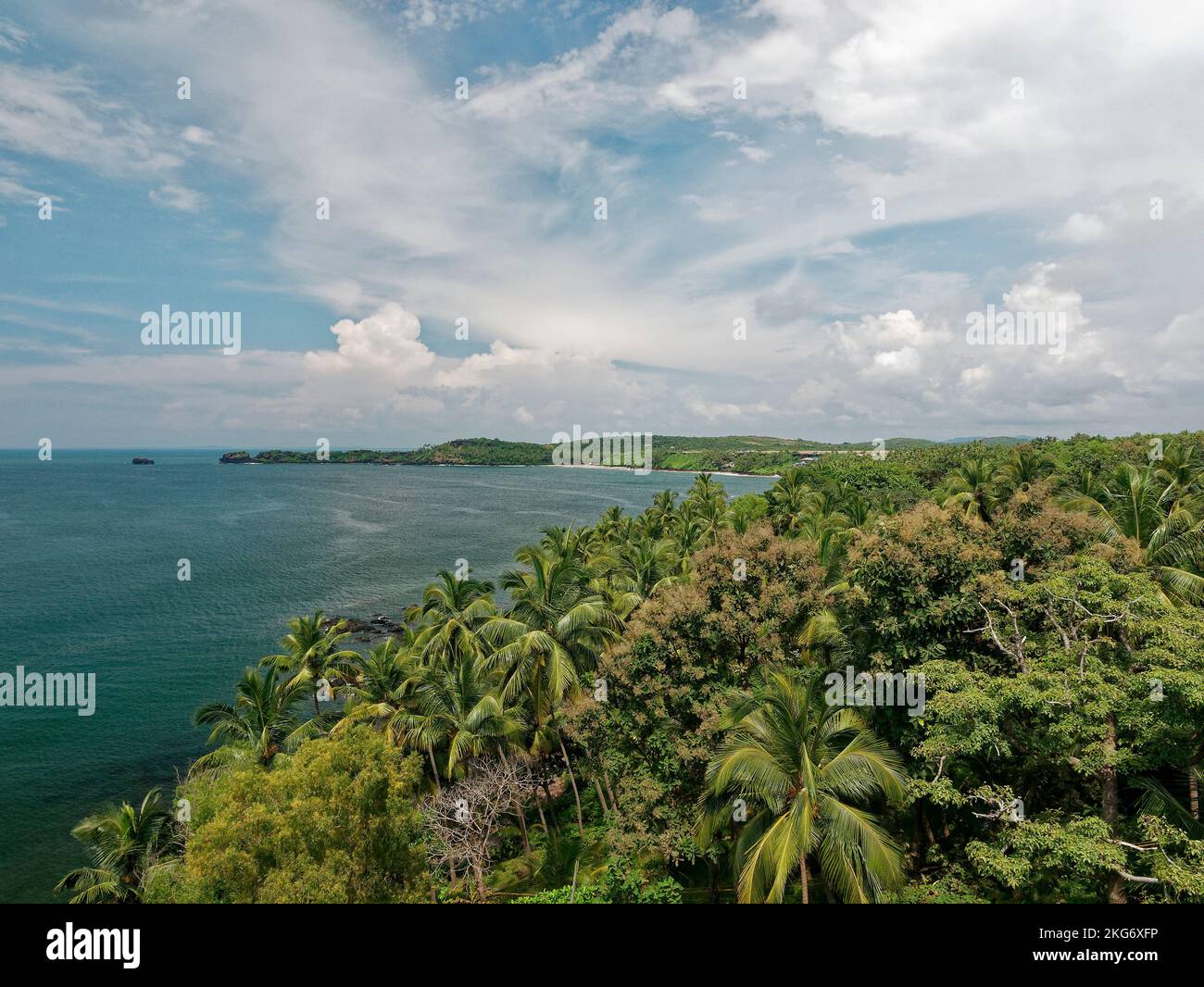 View of a Arabian Sea and rocky sea shore at Cabo de Rama in Goa India ...