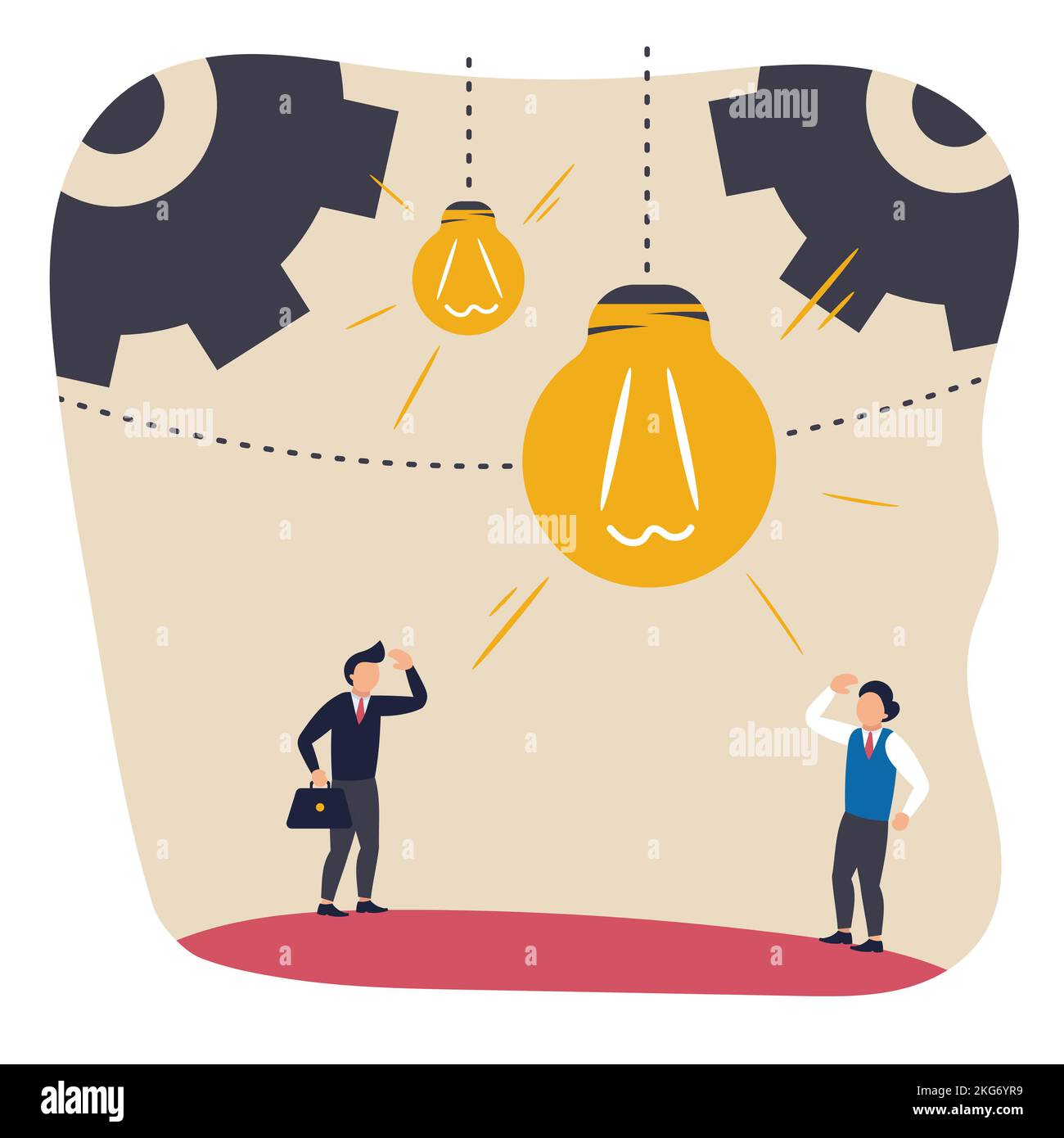 Vector illustration. Businessmen in working process. Concept of ...