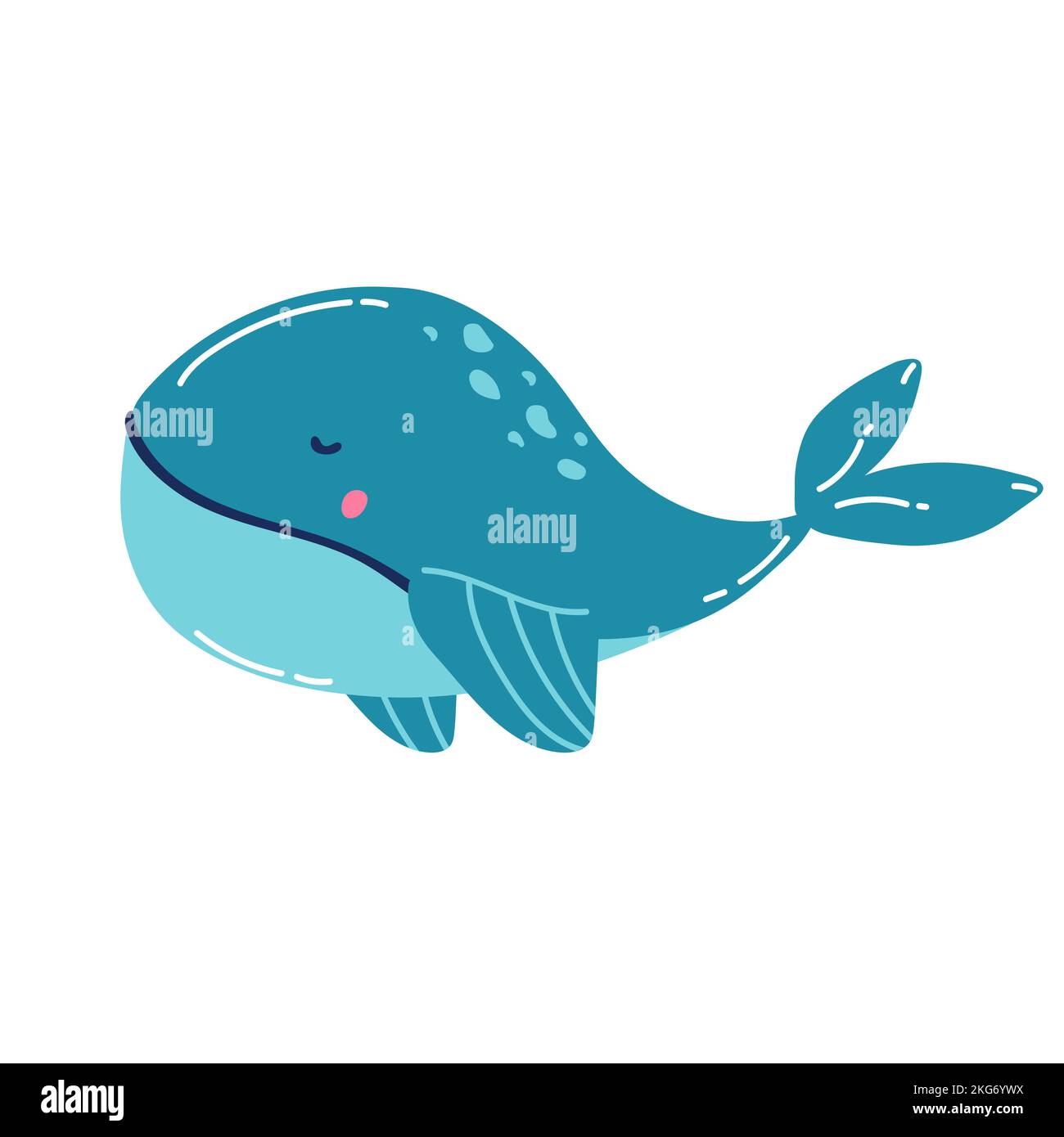 cute whale cartoon isolated on white background Stock Vector Image ...